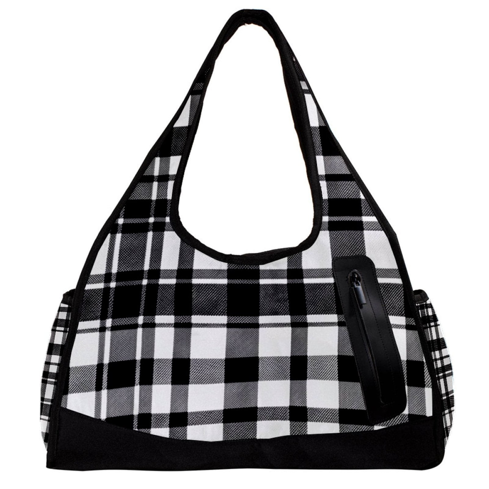 Weekender Travel Bag,Small Gym Bag,Black and White Plaid Gym Duffle Bag ...