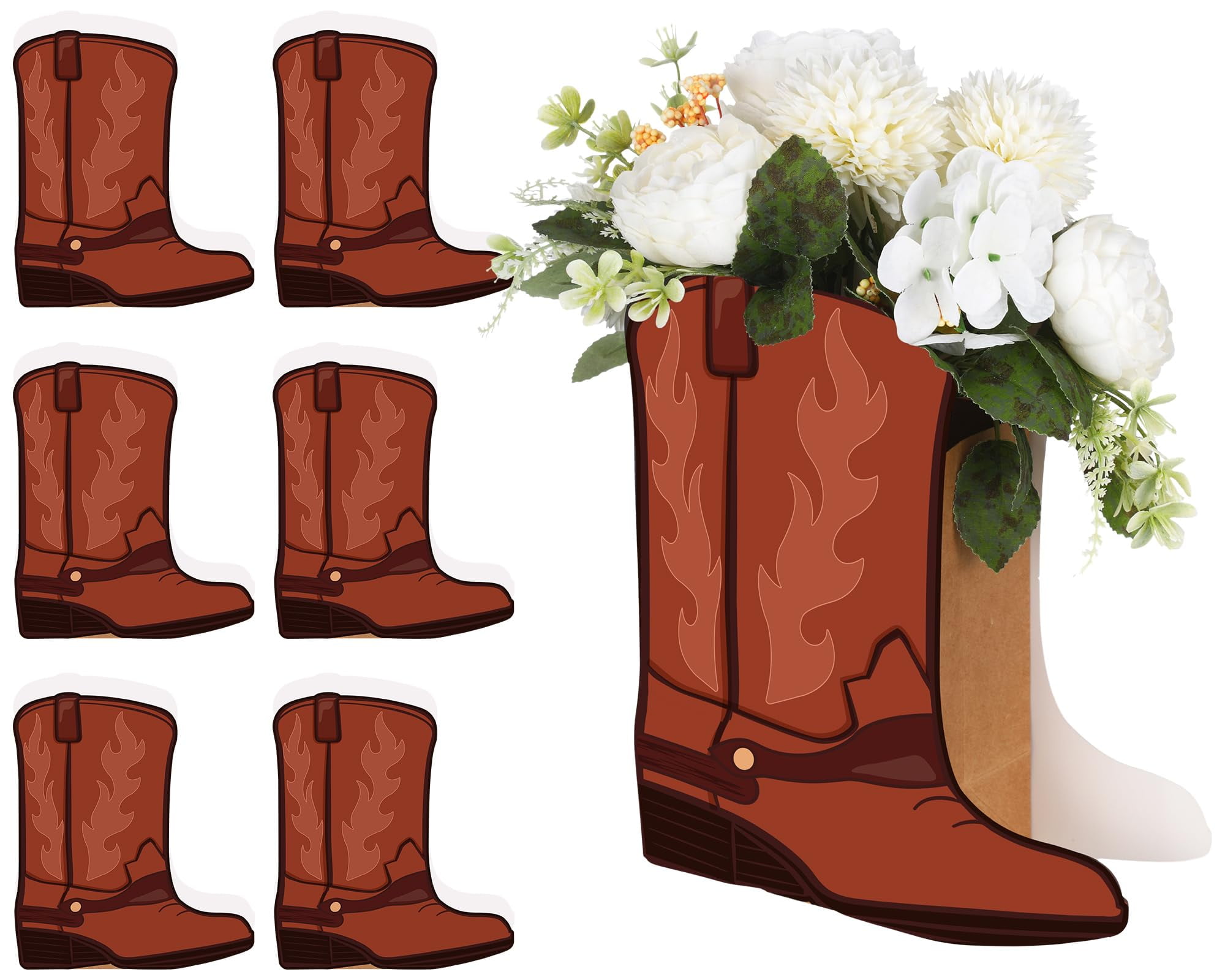 Weekgrat 8 Set Western DHF10 Cowboy Boots Flower Boxes Boot Shape Boxes ...