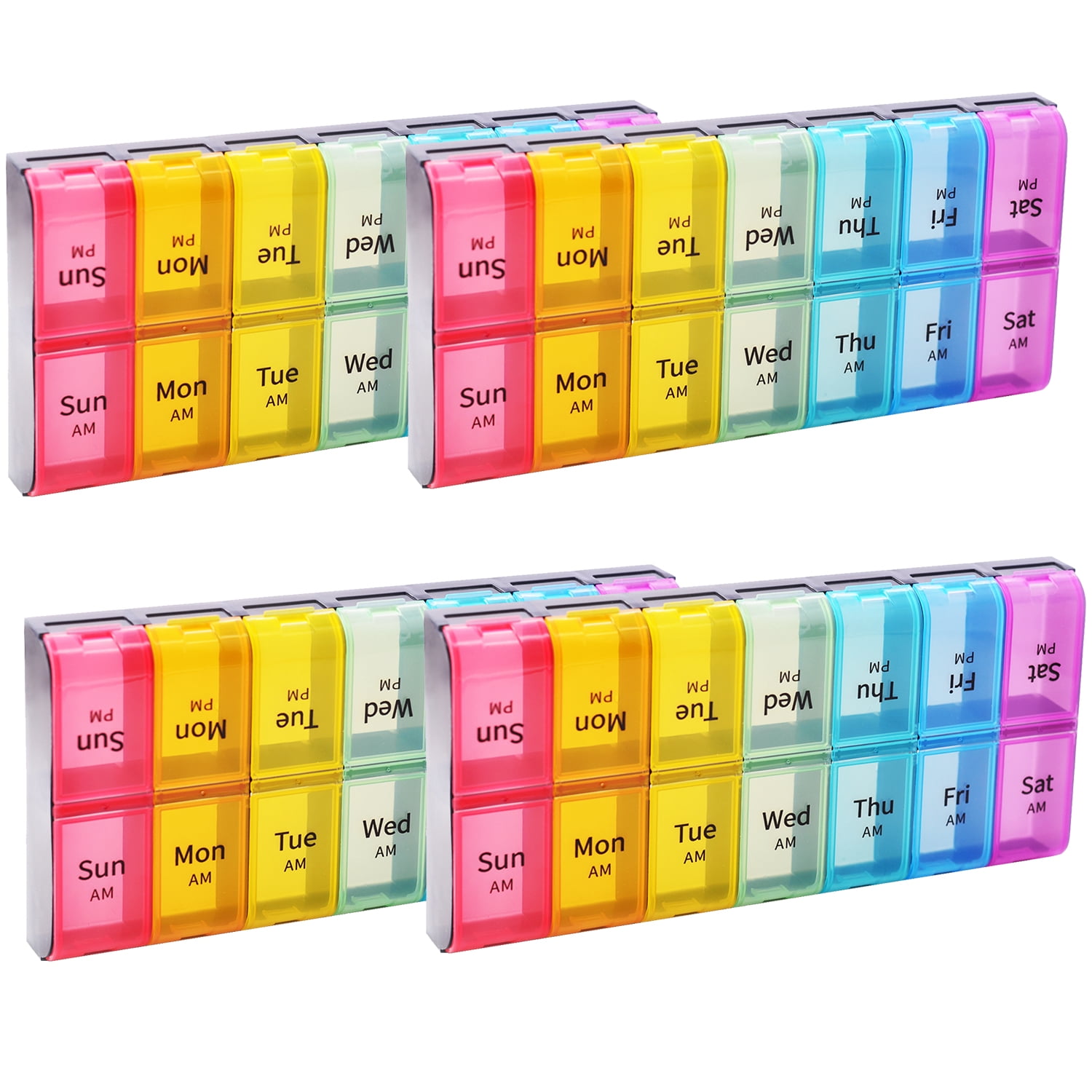 Weekly 7 Day Pill Organizer 2 Times A Day Large Pill Cases Moisture ...