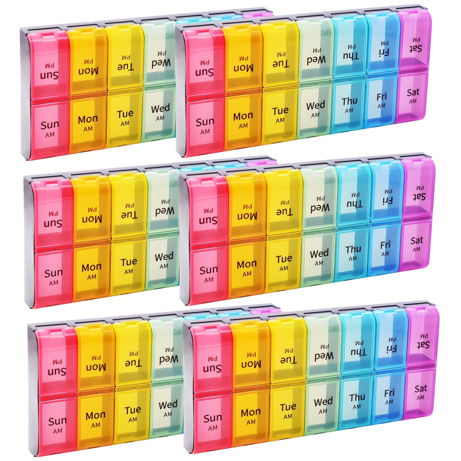 Weekly 7 Day Pill Organizer 2 Times A Day Large Pill Cases Moisture ...