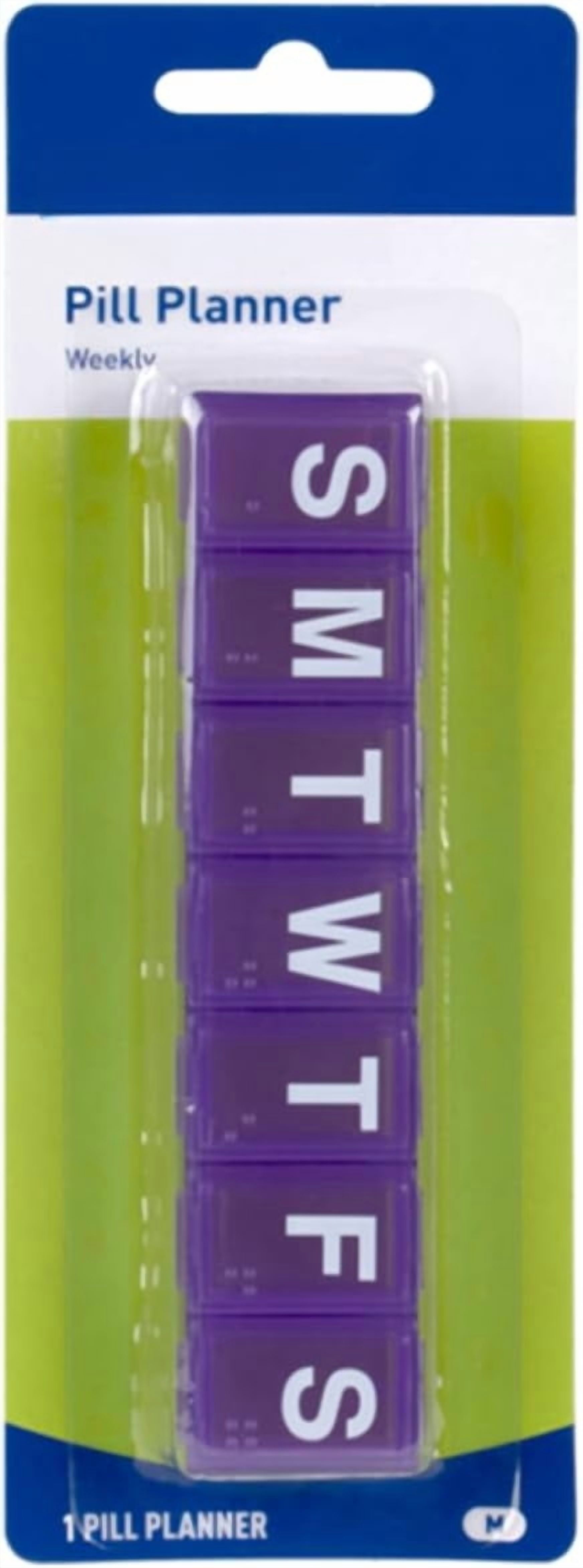Weekly (7-Day) Pill Organizer, Medicine Planner, Vitamin Storage Box ...