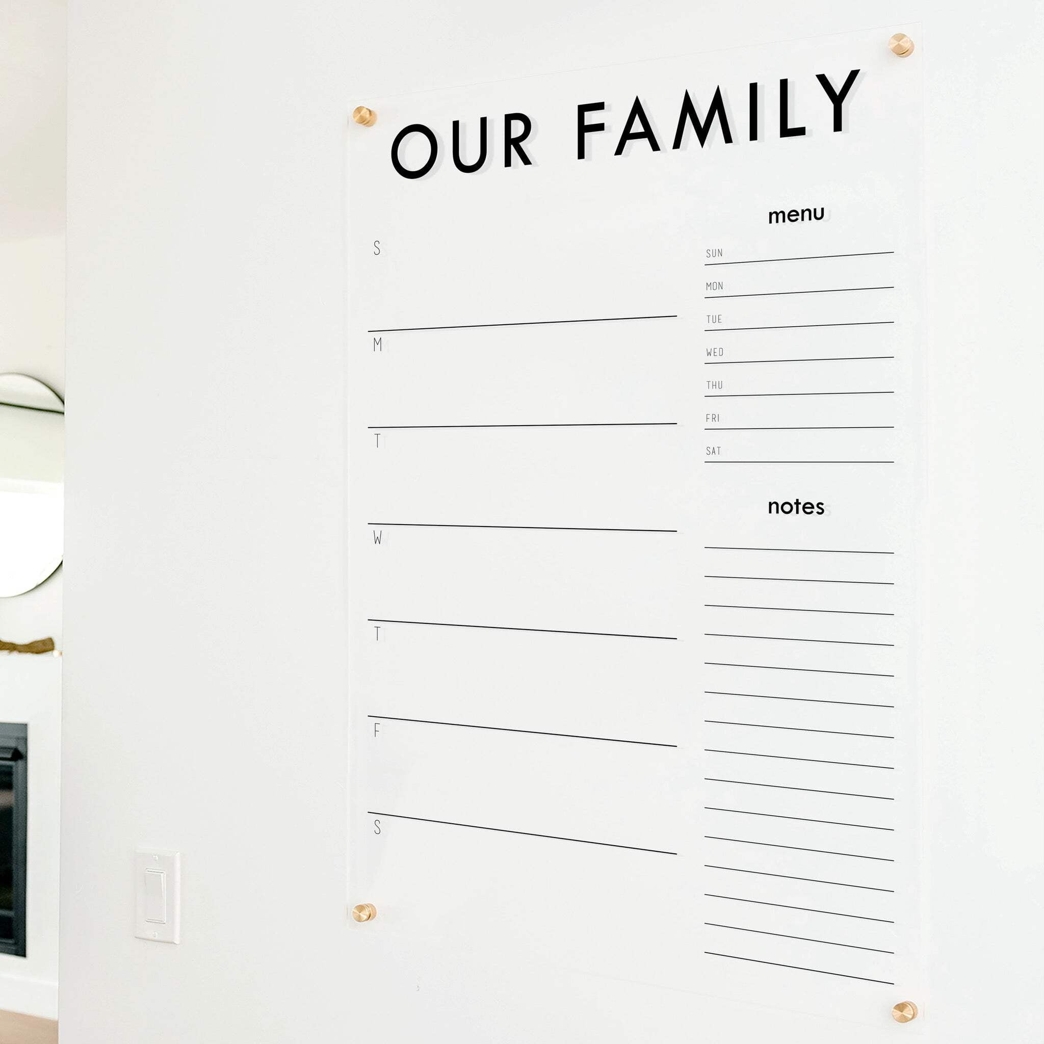 Weekly Acrylic Calendar + 2 Sections | Vertical Madi - Walmart.com