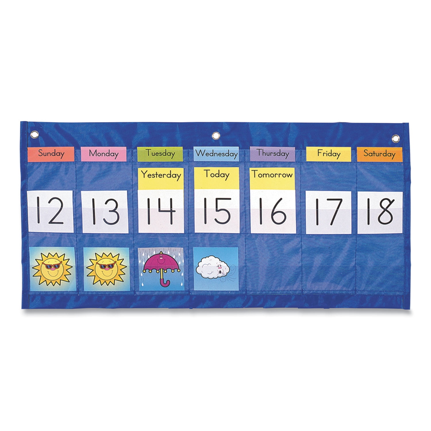 Weekly Calendar with Weather, 21 Pockets, 25 x 12.75, Blue | Bundle of ...