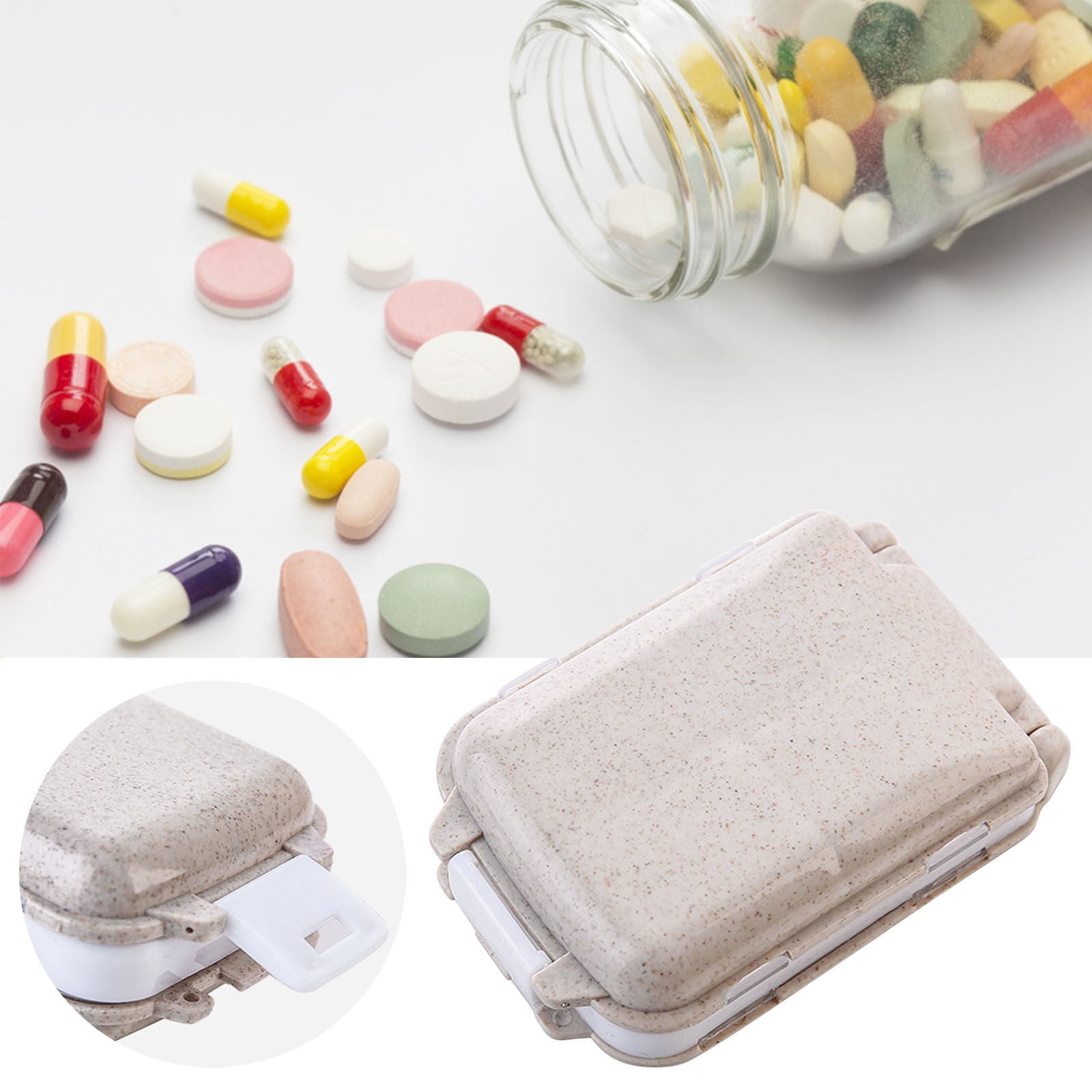 Weekly Case Organizer 7 Day 8 Compartments Portable Travel Box For ...