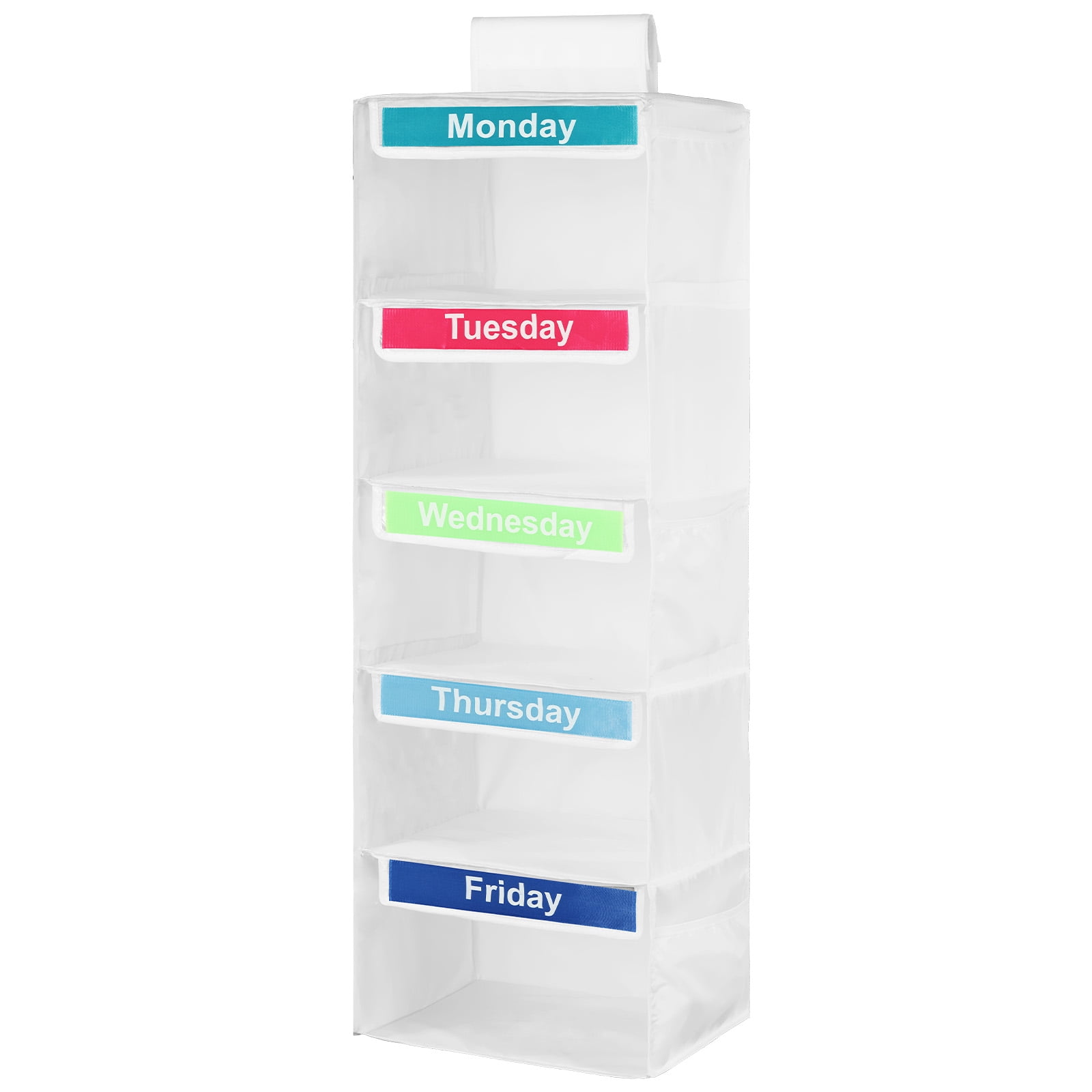 Weekly Clothes Organizer for Kids Polyester Weekly Shelf Hanging Closet ...