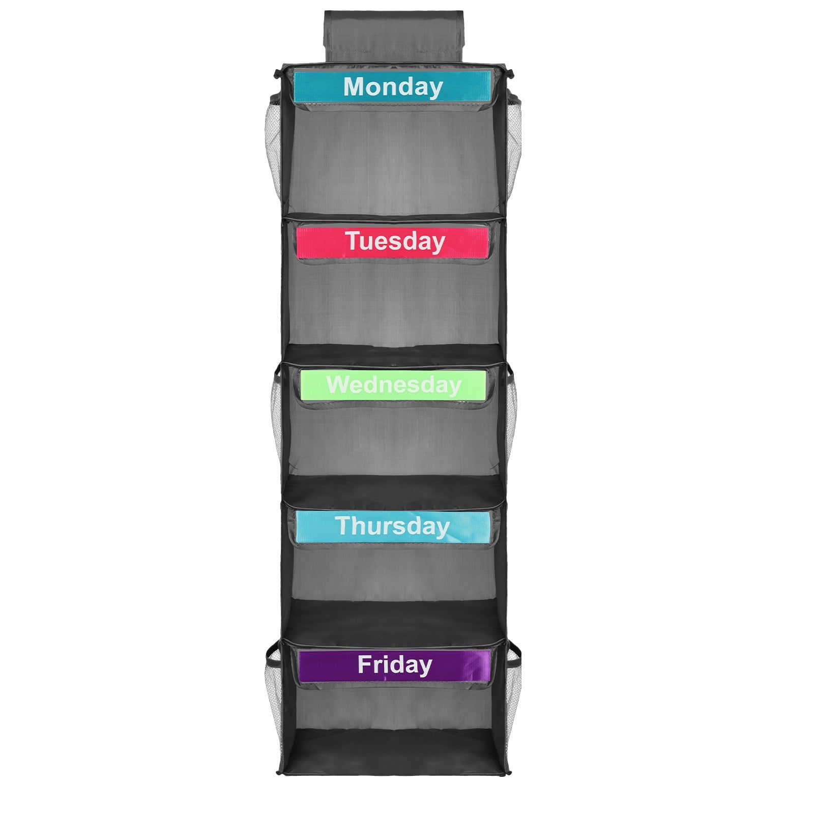 Weekly Clothes Organizer for Kids Polyester Weekly Shelf Hanging Closet ...