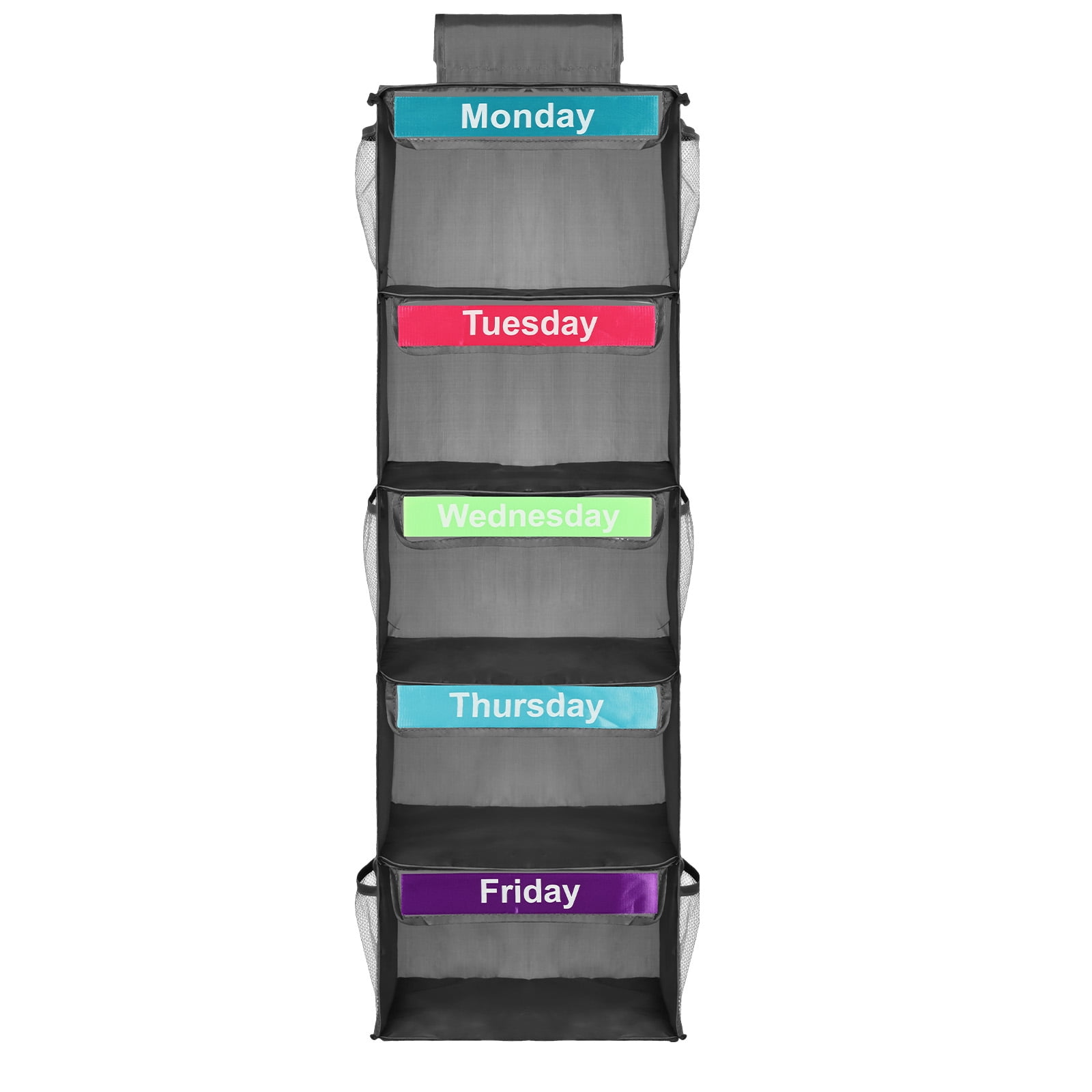 Weekly Clothes Organizer for Kids Polyester Weekly Shelf Hanging Closet ...