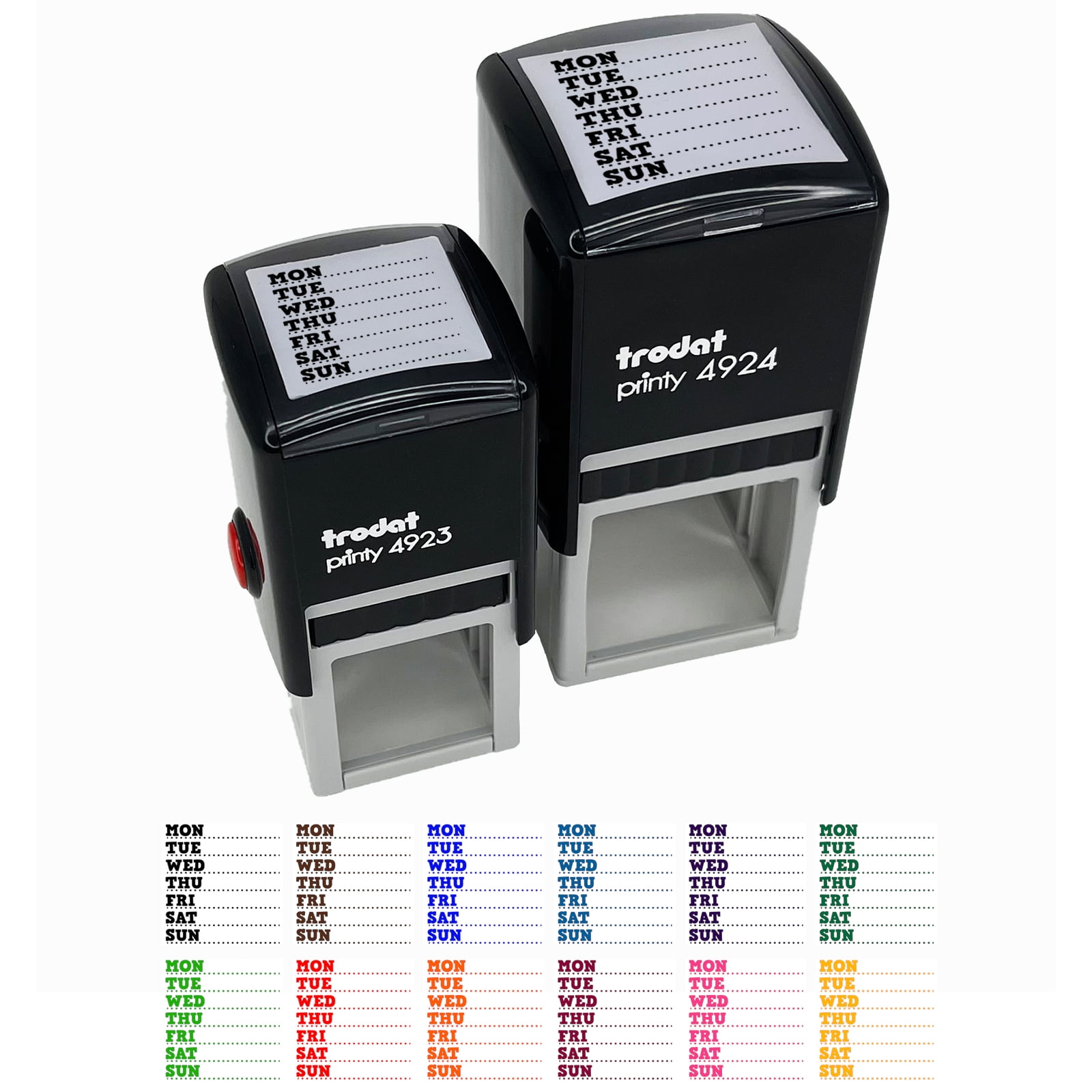 Weekly Days of the Week List Self-Inking Rubber Stamp Ink Stamper ...