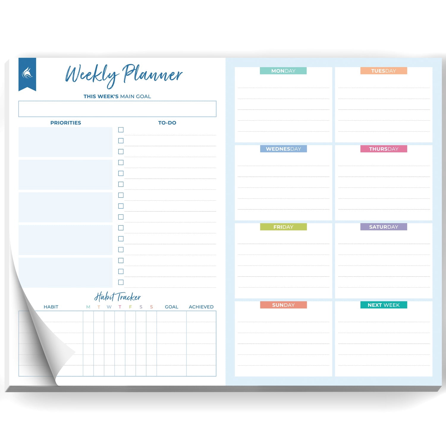 Weekly Desk Planner â€“ Desktop Weekly To Do List Notepad & Planning ...