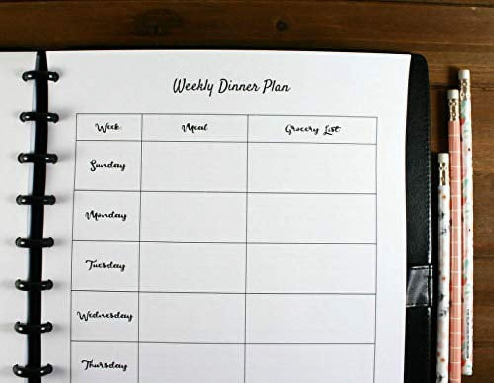 Weekly Dinner Planner Inserts for 11 Disc Planners - Walmart.com