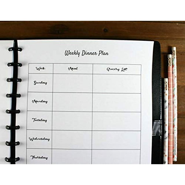Weekly Dinner Planner Inserts for 11 Disc Planners - Walmart.com