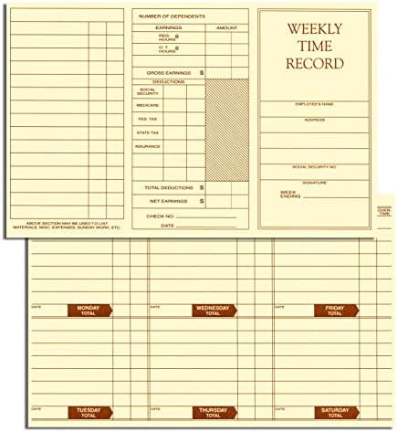 - Weekly Employee Pocket Size Time Cards$$ - Walmart.com