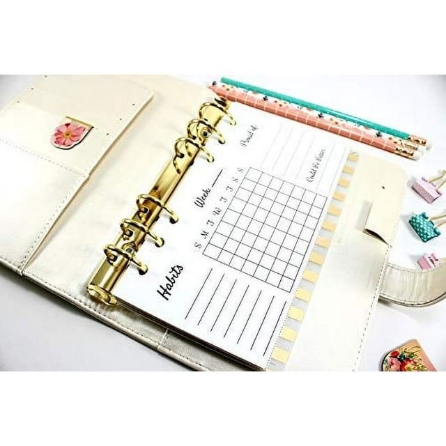 Weekly Habit Tracker Inserts, Resolution Log for Personal Size Planners ...