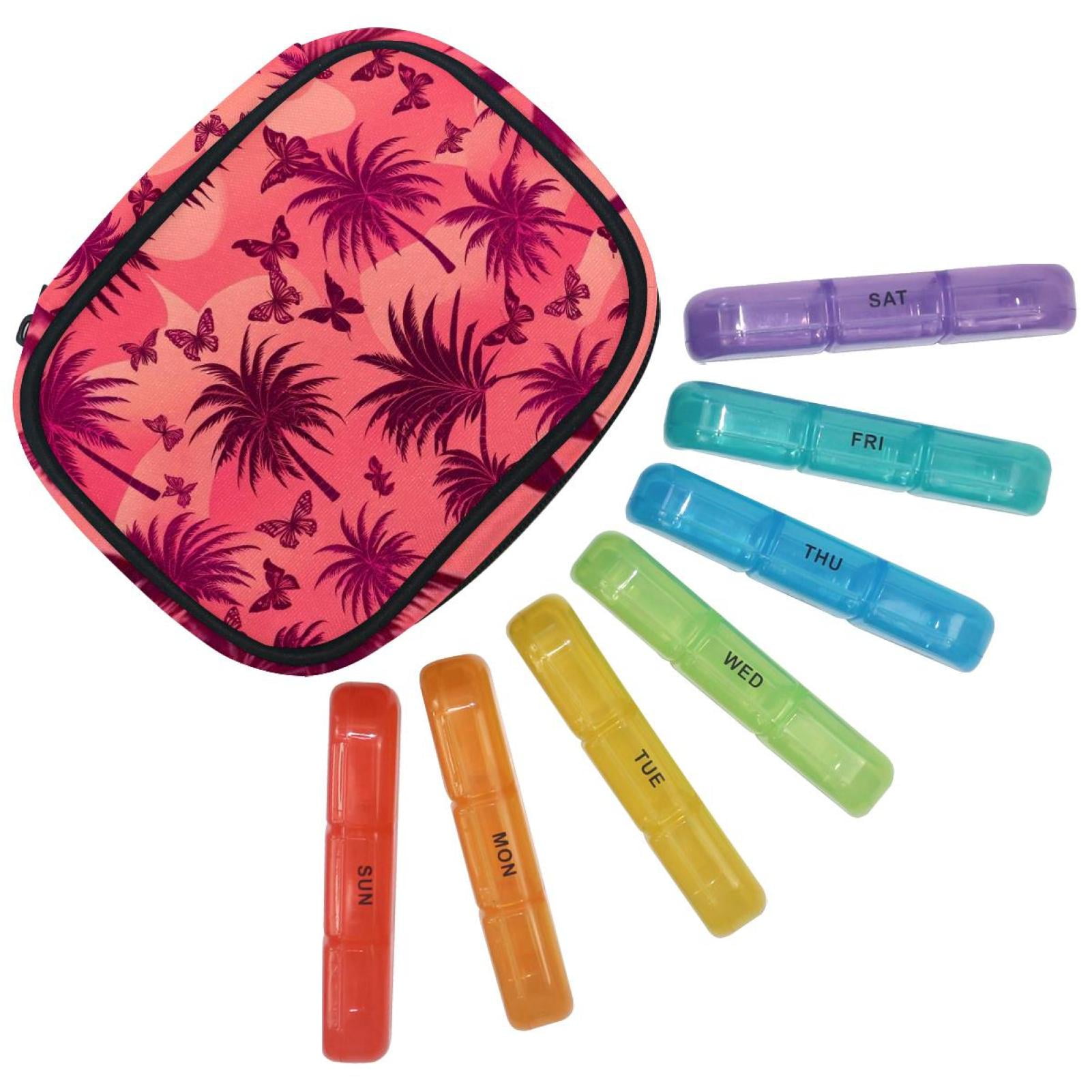 Weekly Health Manager: Colored Leaves's Travel AM PM Pill Box 7 Day ...