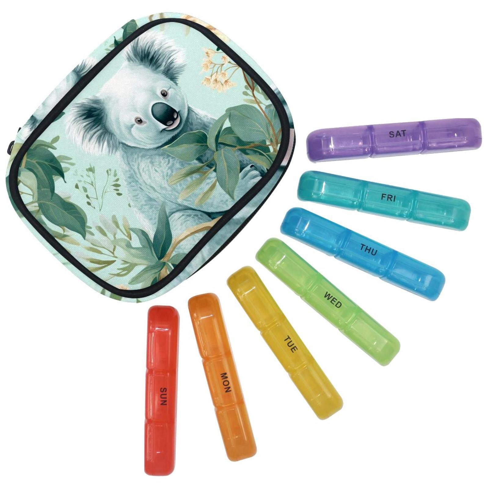 Weekly Health Manager: Cute Koala Leaves's Travel AM PM Pill Box 7 Day ...