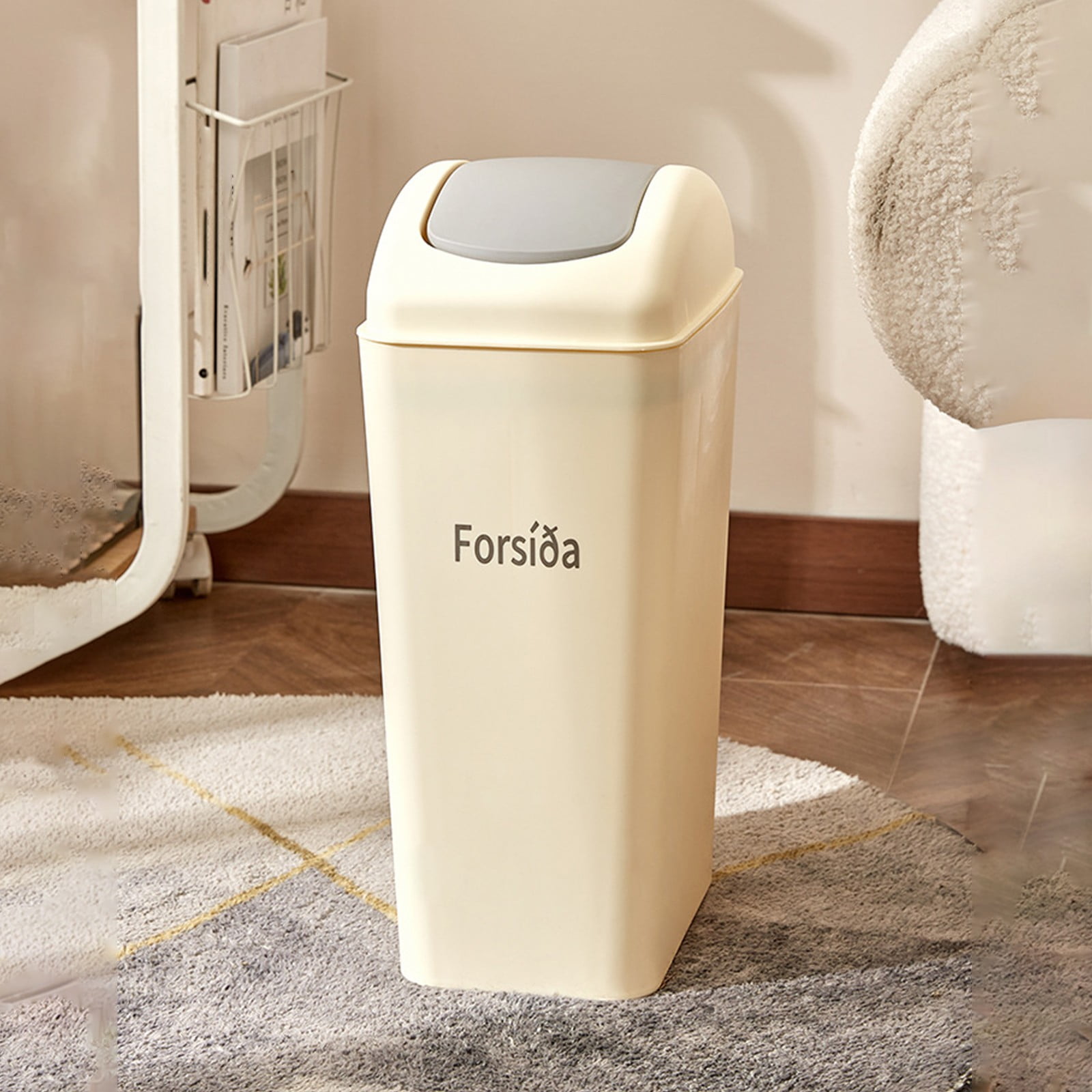 Weekly Highlight, Press-top Flip-lid Trash Can, Space-saving Storage ...
