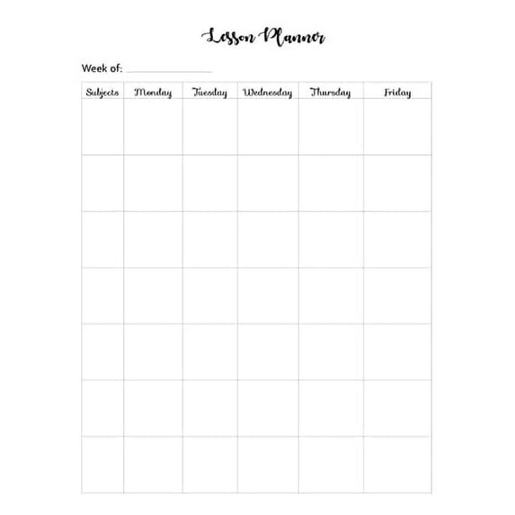 Weekly Lesson Planner Inserts for 9 Disc Happy Planners - Walmart.com
