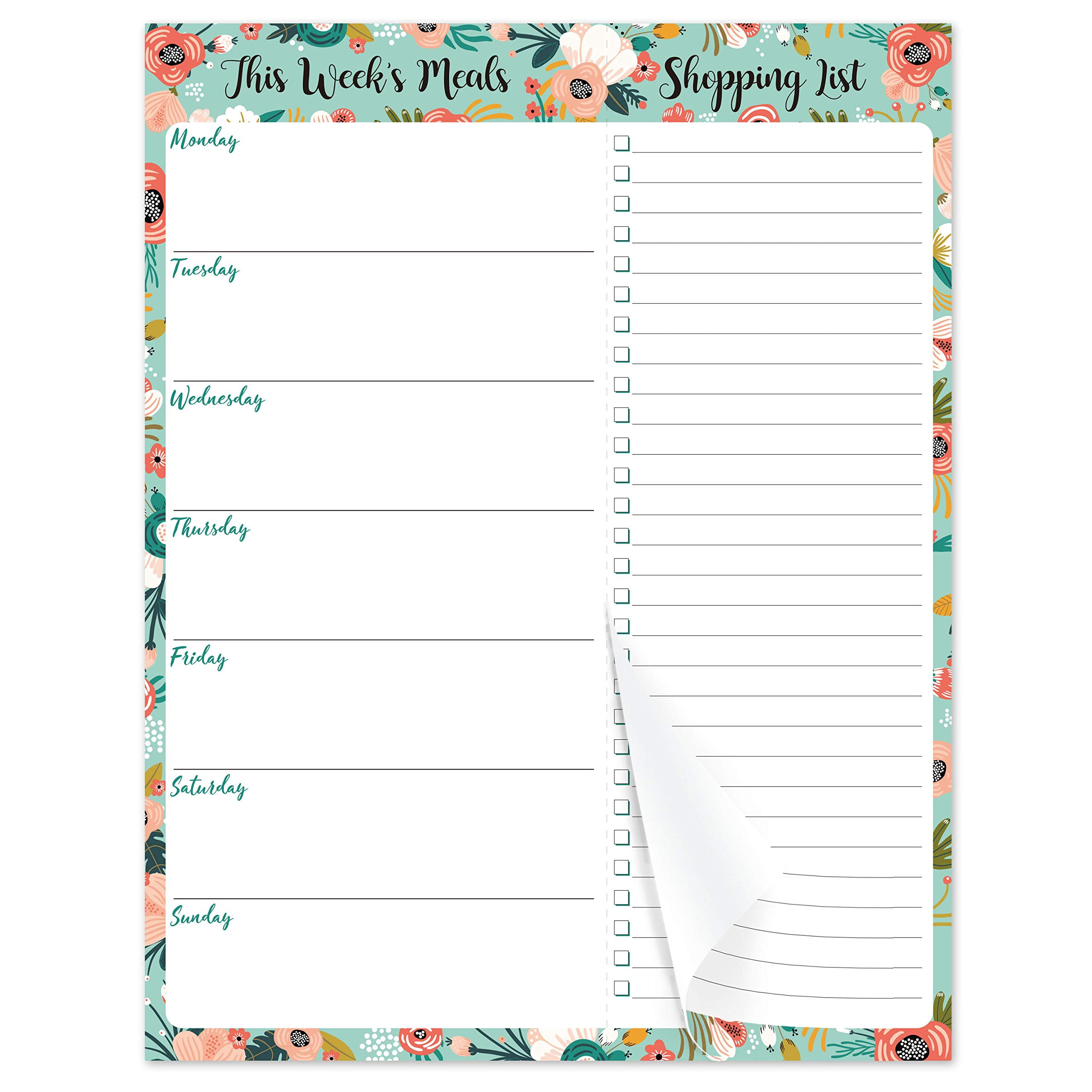 Weekly Meal Planner - Grocery List Magnetic Notepads 7" x 9" Meal ...