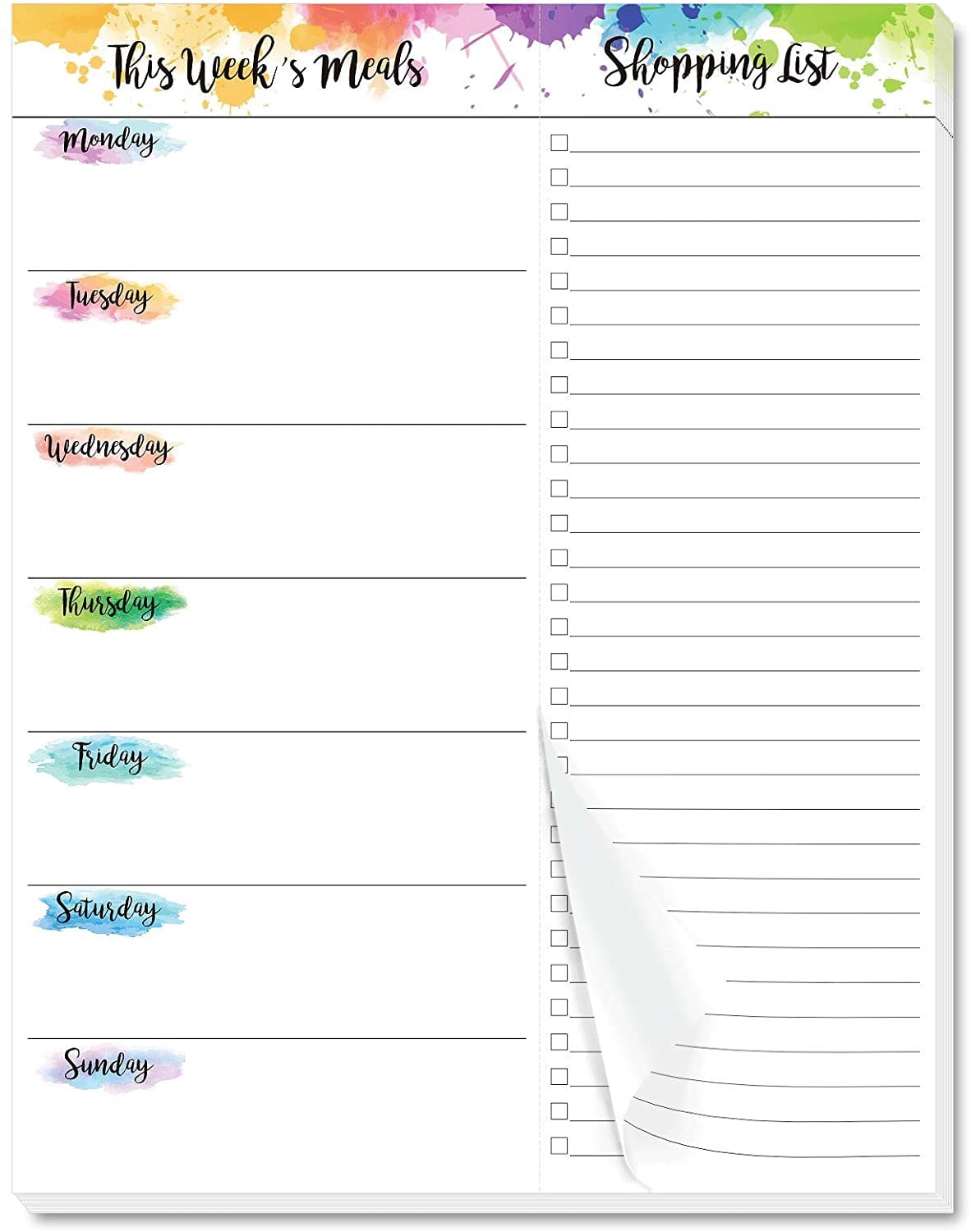 Weekly Meal Planner - Undated Magnetic Notepads with Grocery List, 7" x ...