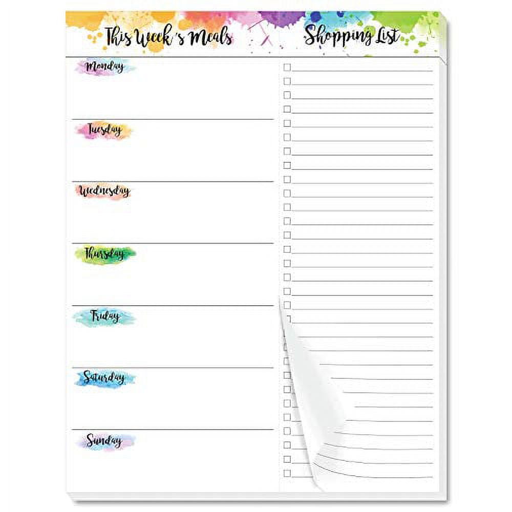 Frasukis Weekly Meal Planner 7 x 9 Inches Meal Planning Pad with Tear ...