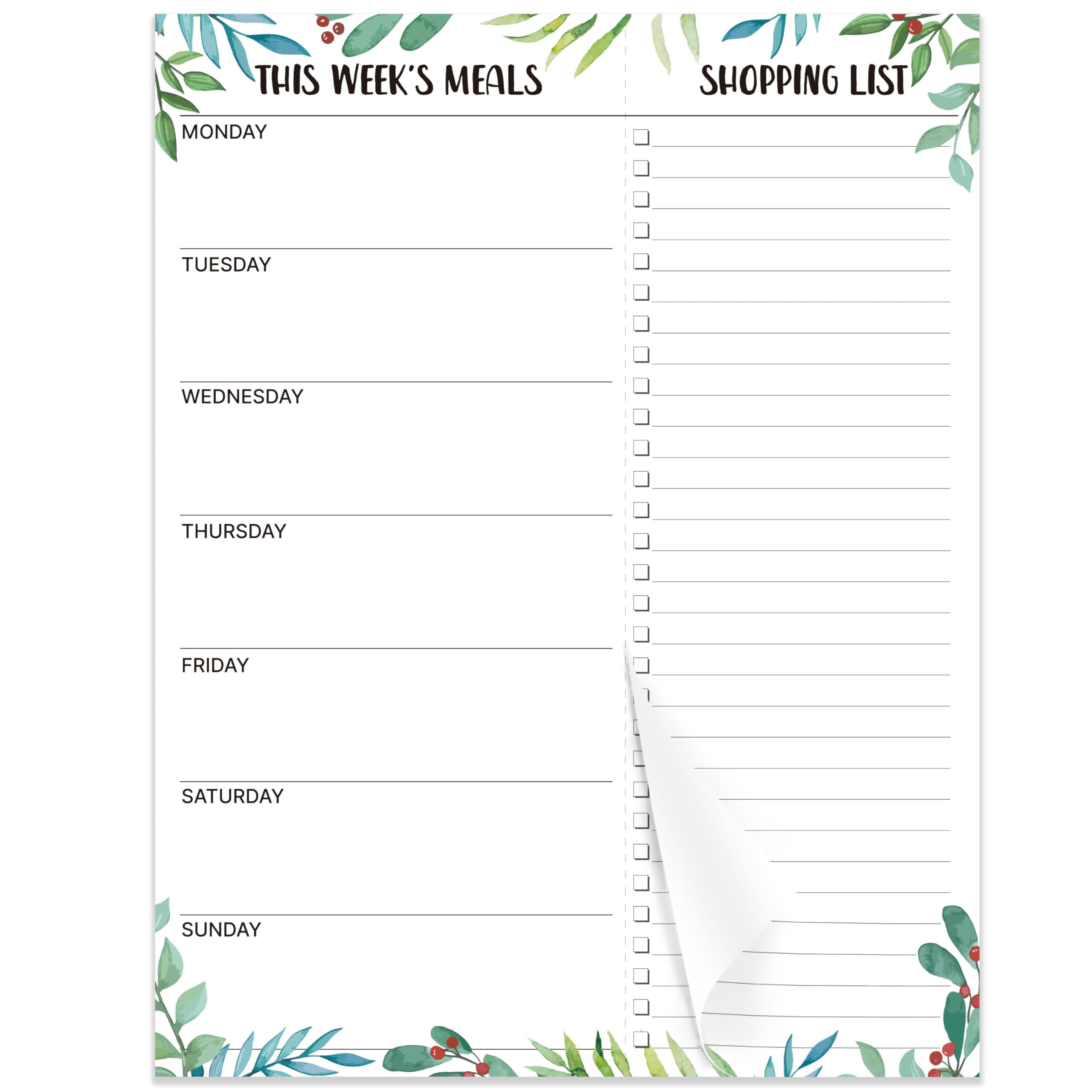Weekly Meal Planner - Undated Magnetic Notepads with Grocery List, 7" x ...