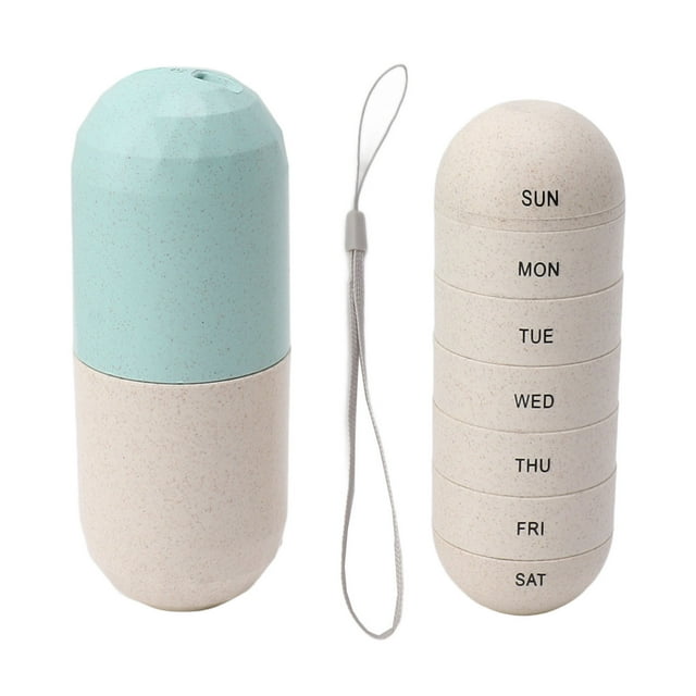 Weekly Medicine Organizer Waterproof Sealed Portable Travel Daily Capsules Container Box With 7