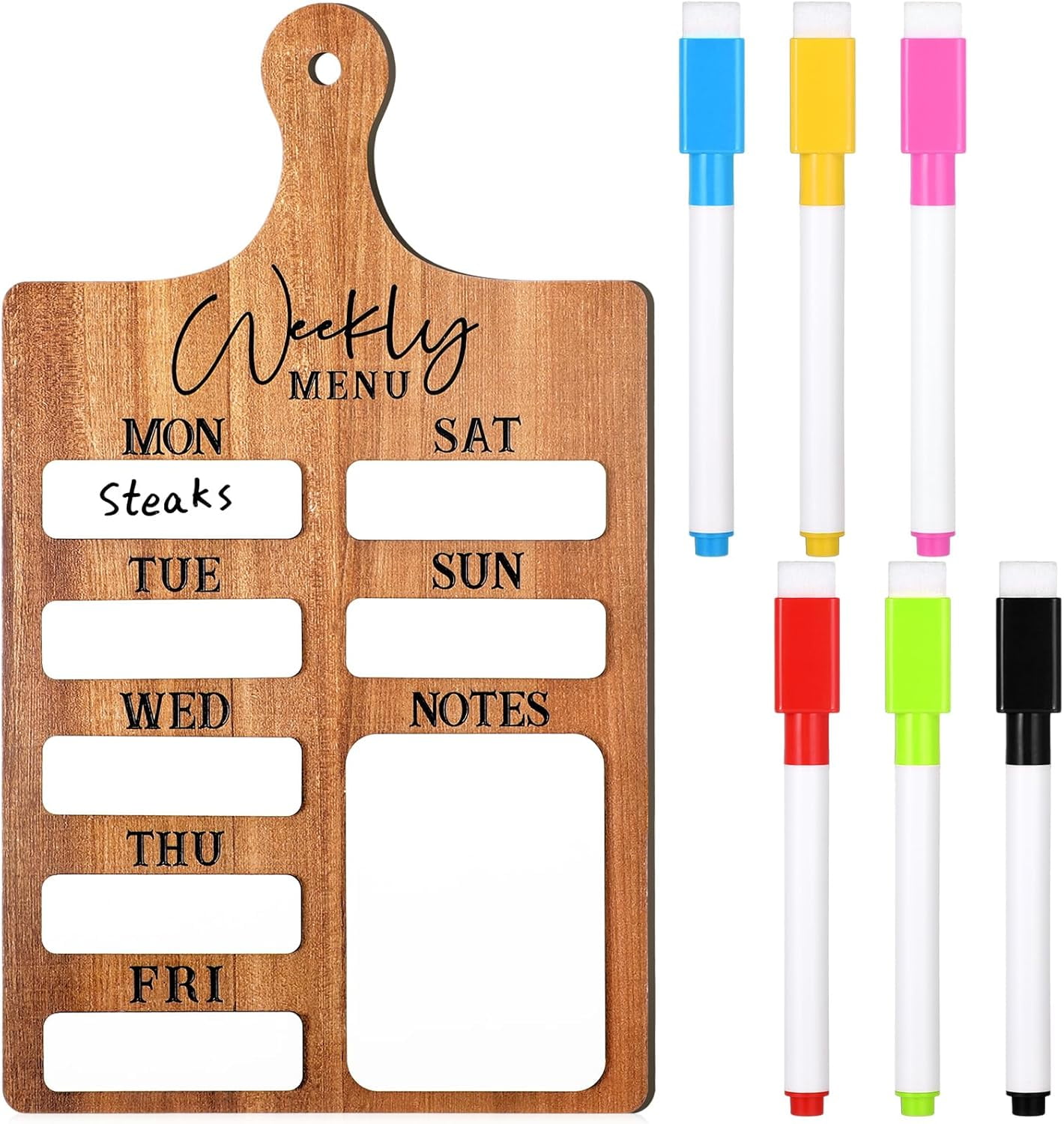Weekly Menu Chalkboard Wood Menu Board for Kitchen Farmhouse Dry Erase ...