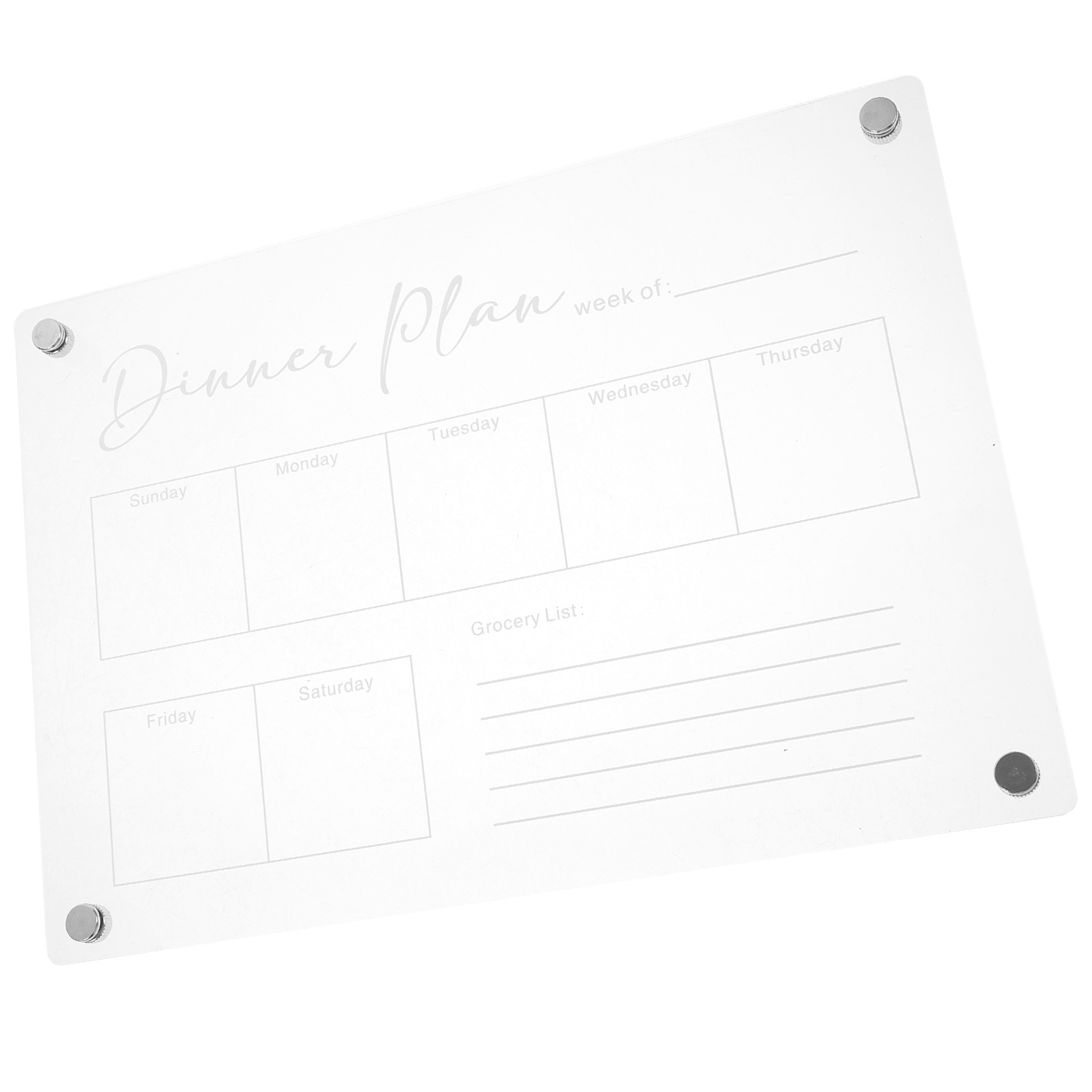 Weekly Menu Planner Board Schedule Board Erasable Planning Board ...