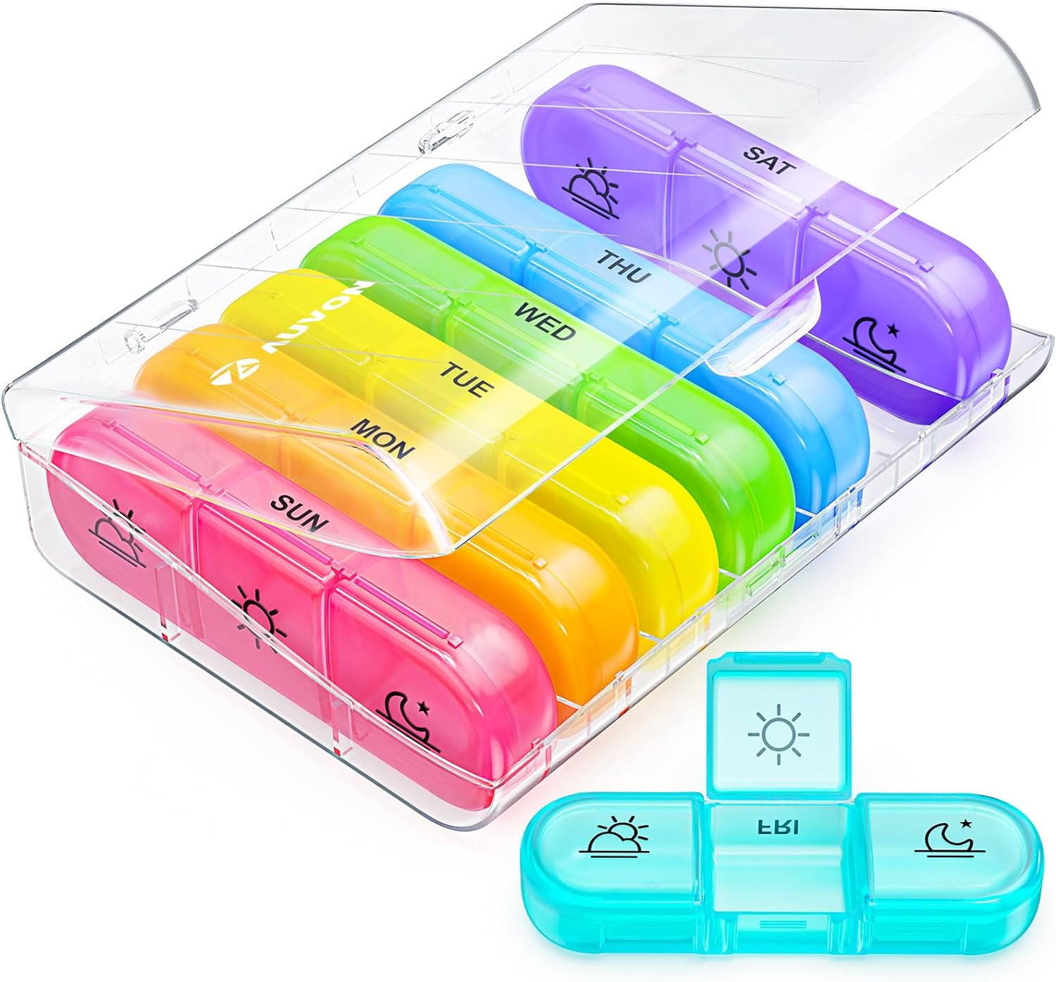 Weekly Pill Organizer 3 Times a Day, Large 7 Day Pill Box 3 Times a Day ...