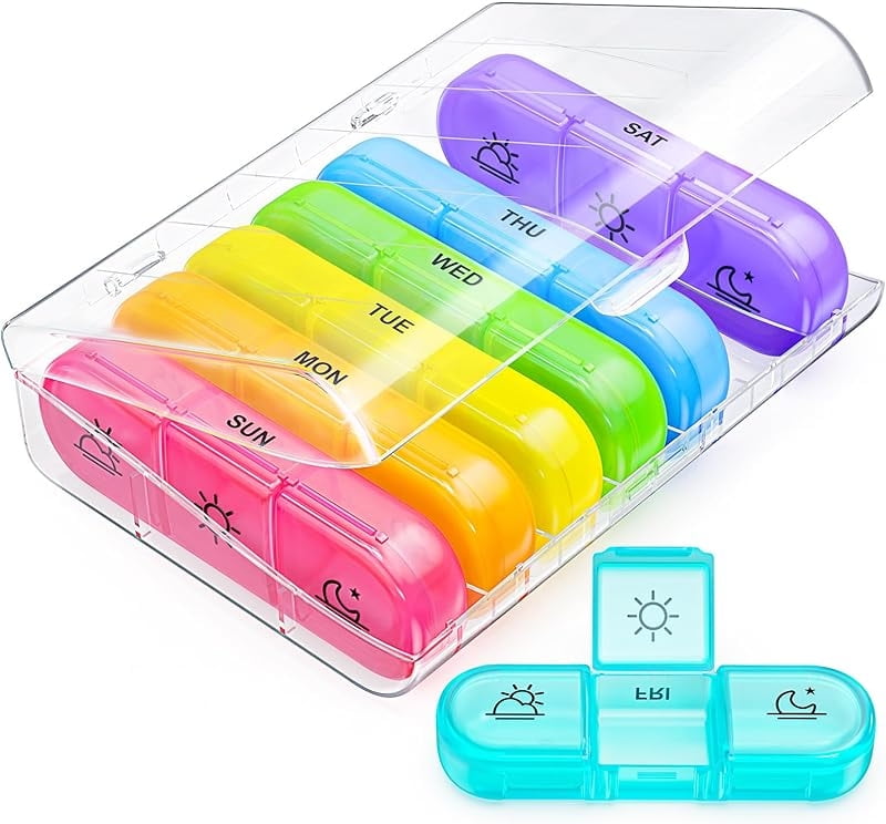 Weekly Pill Organizer 3 Times a Day, Large 7 Day Pill Box 3 Times a Day ...