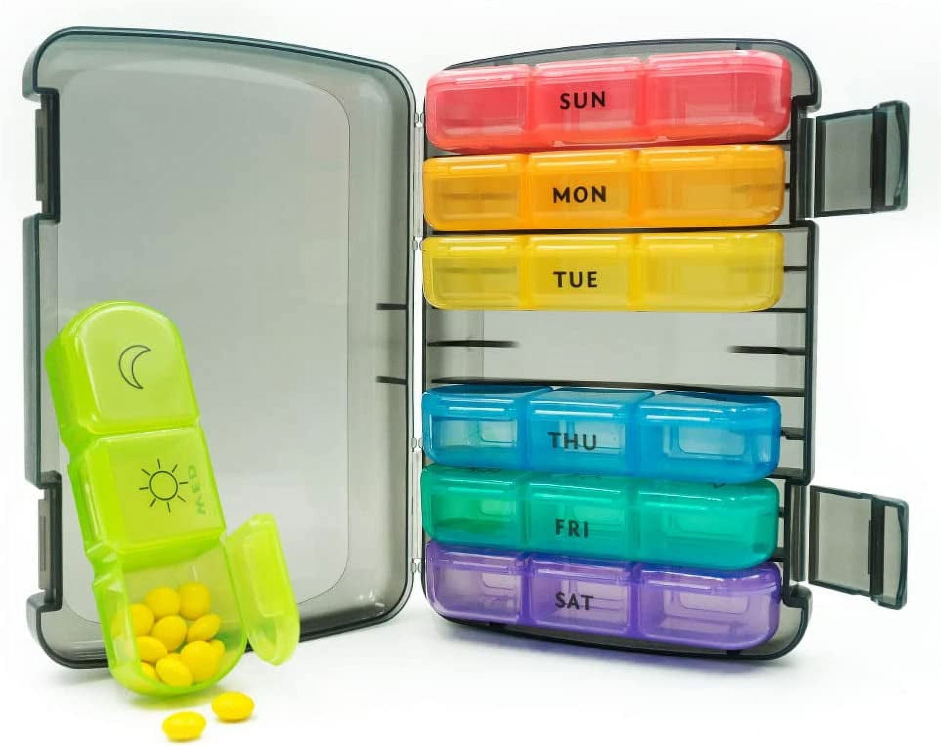 Weekly Pill Organizer 3 Times a Day, Travel 7 Day Pill Case Daily ...