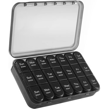Weekly Portable Pill Organizer, 3 Times A Day, 7 Day Large Medicine ...