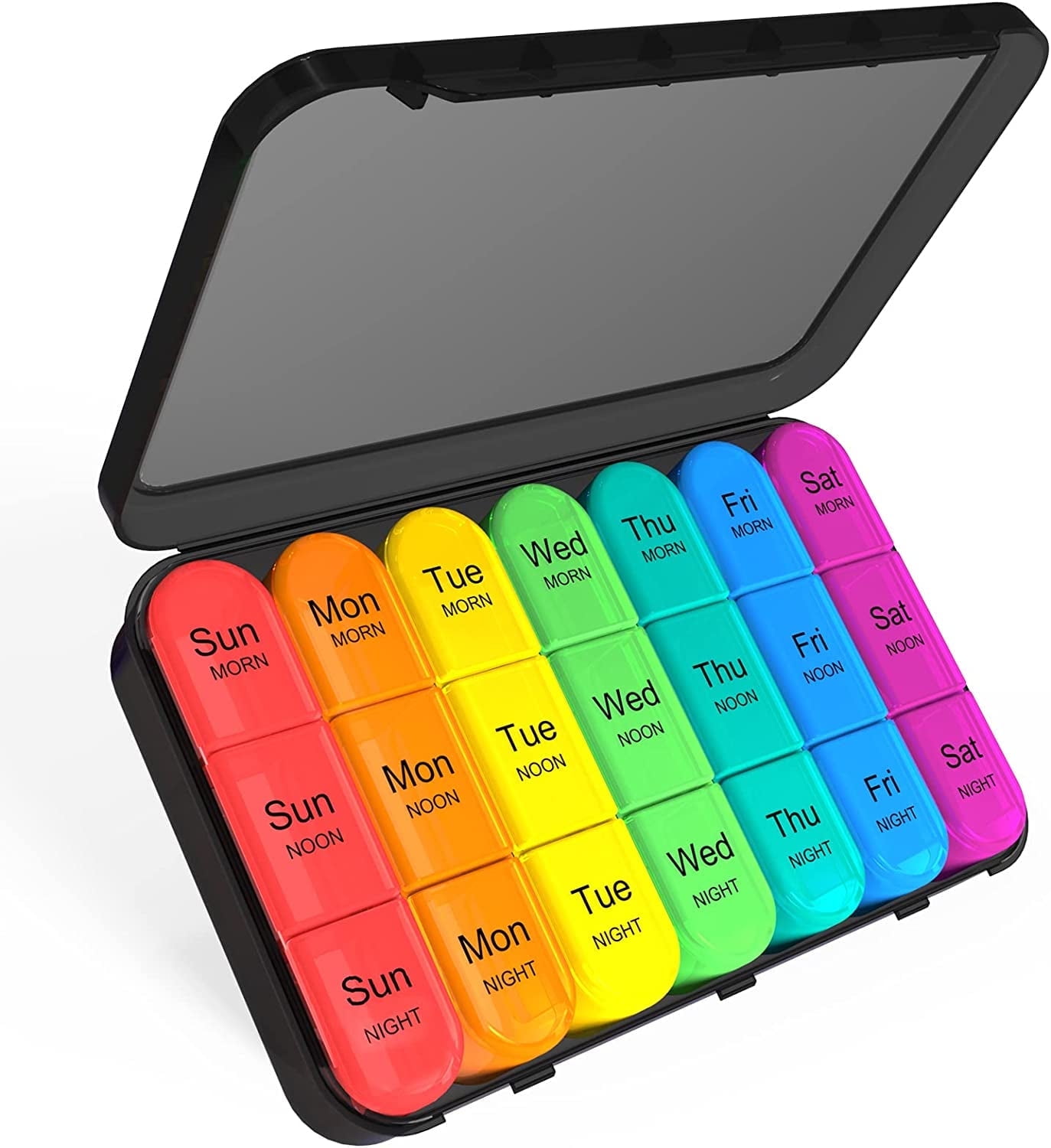 Weekly Pill Organizer 3 Times a Day, Travel Pill Box Case 7 Day, Large ...