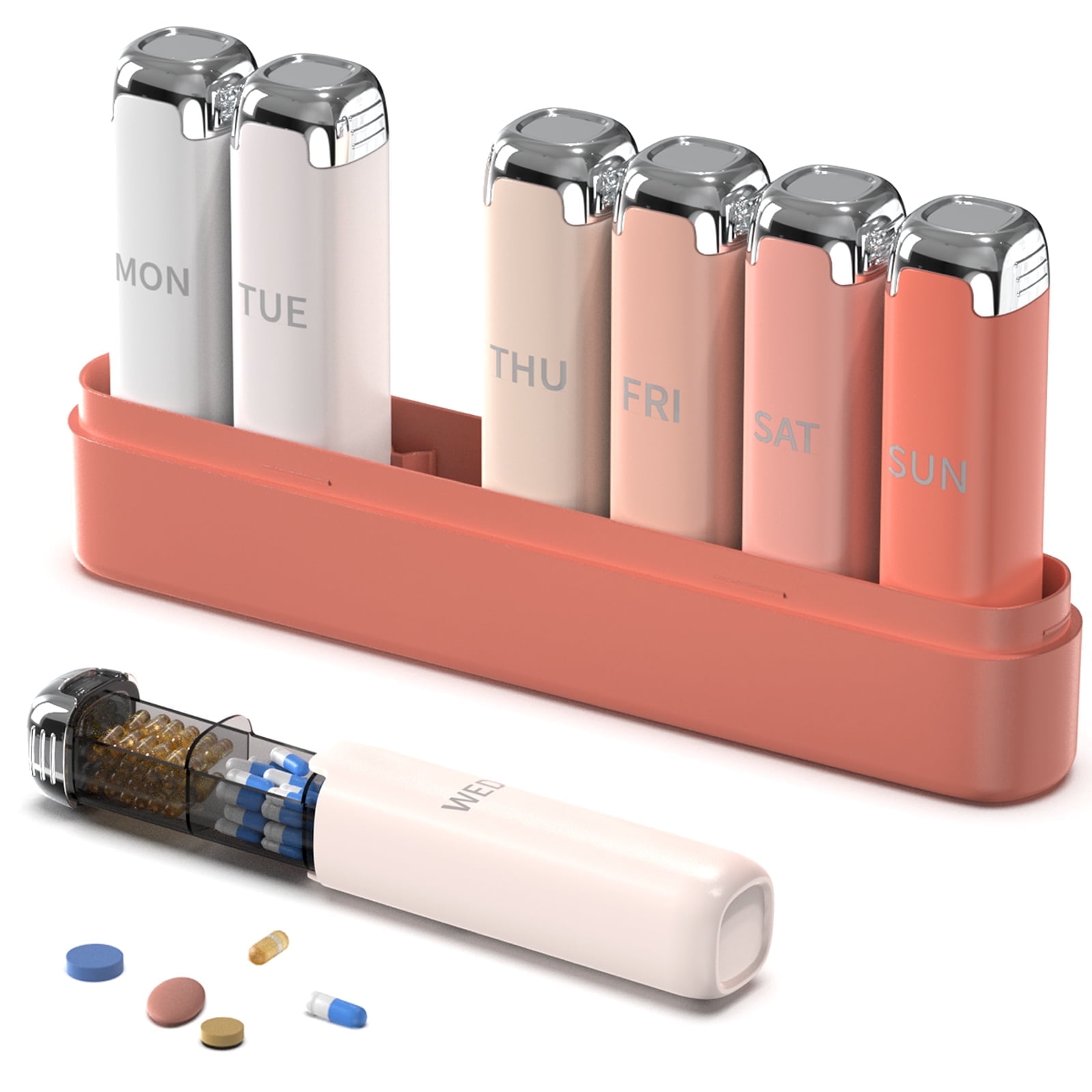 Pill Organizer 3X a Day – Weekly Pill Organizer,Detachable Pill Box 7 ...