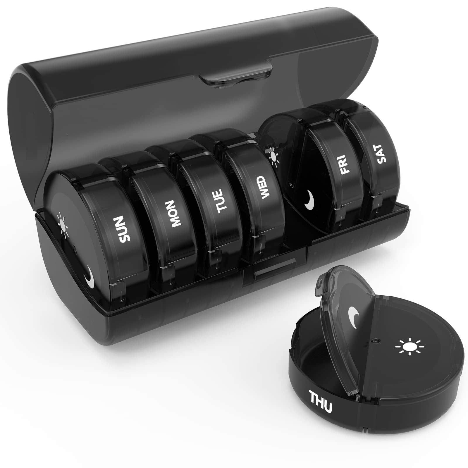 Weekly Pill Organizer 7 Day 2 Times a Day, Large Travel Pill Box for Pills/Vitamin/Fish Oil ...