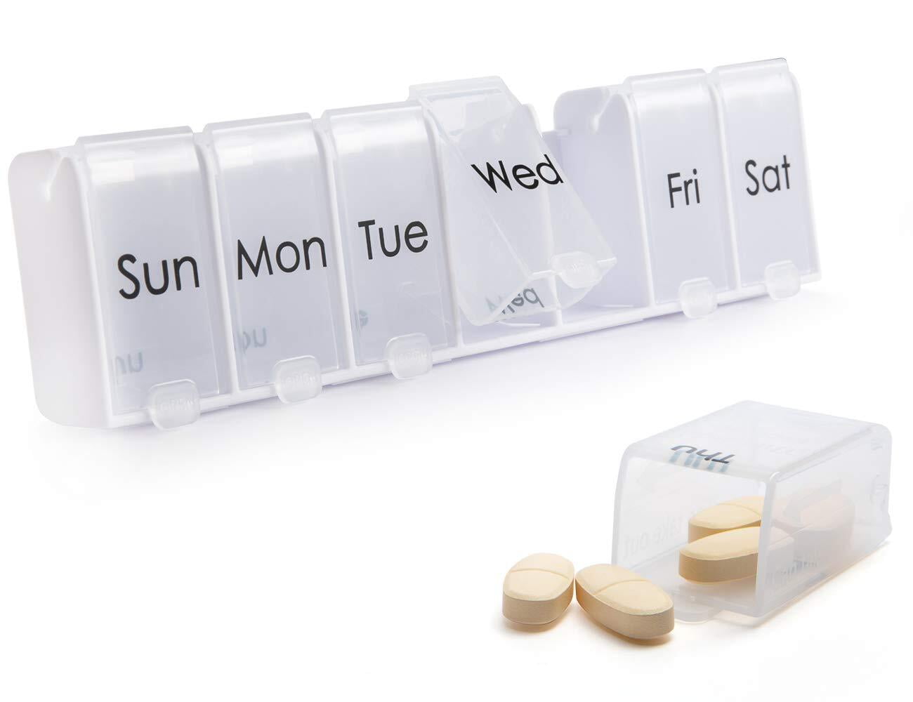 Weekly Pill Organizer 7 Day,Daily Pill Box Quick-Refill Medicine ...