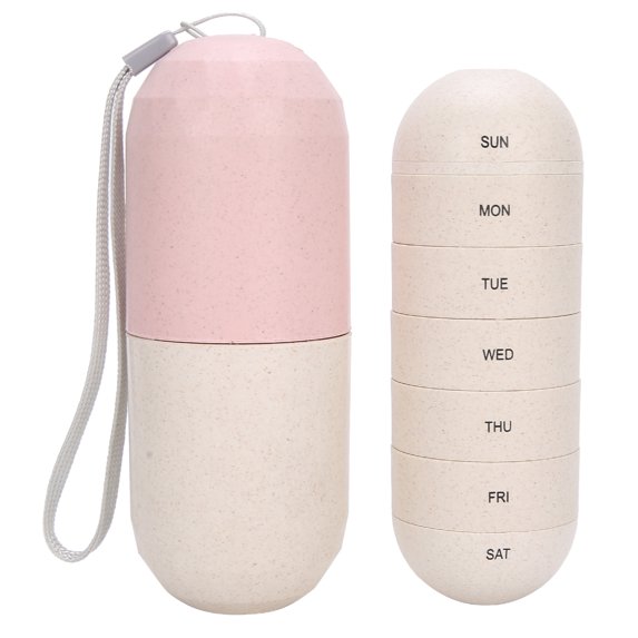 Weekly Pill Organizer - 7-Day Portable Medicine Container with Moisture ...