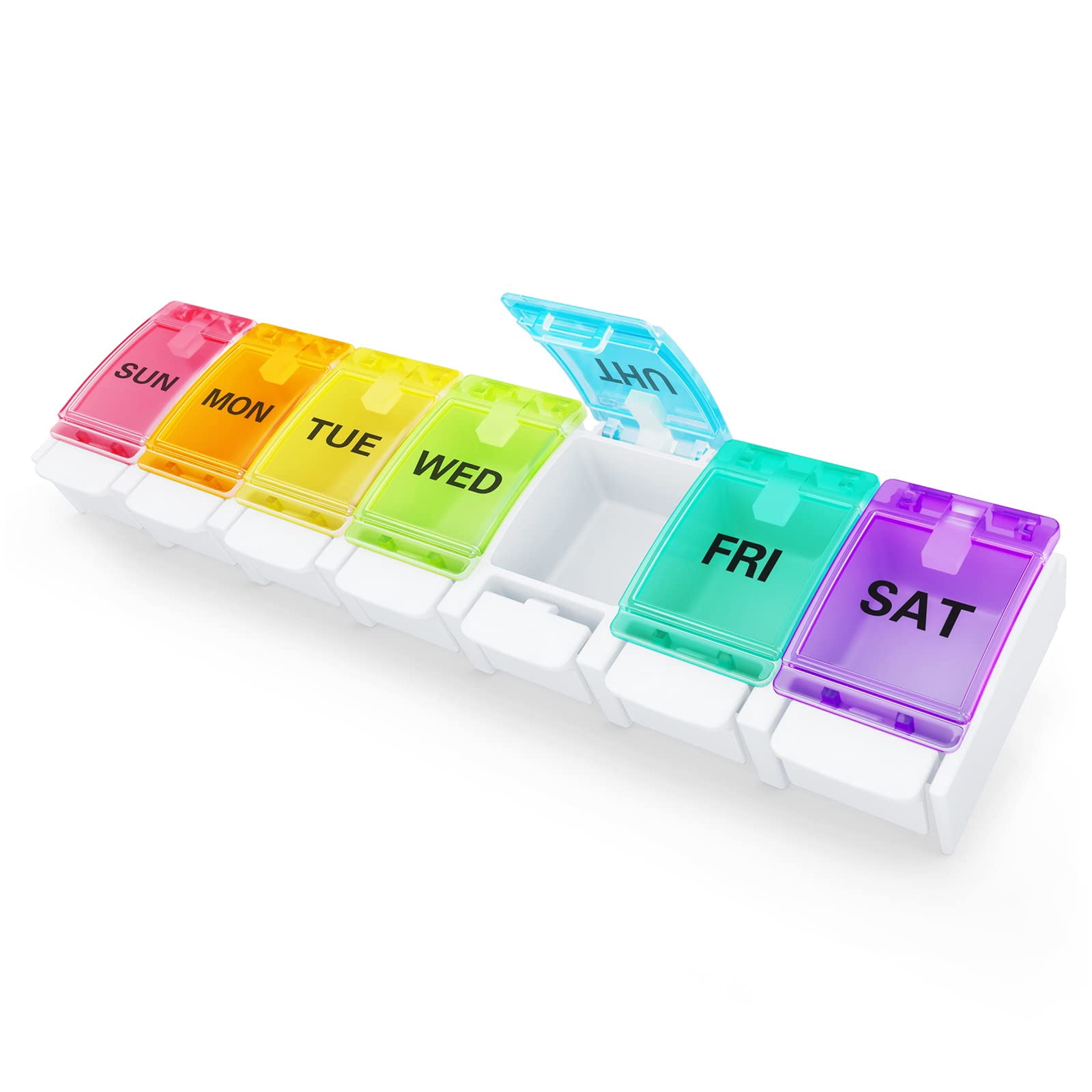 Weekly Pill Organizer Arthritis Friendly, BPA Free Travel 7 Day Pill ...