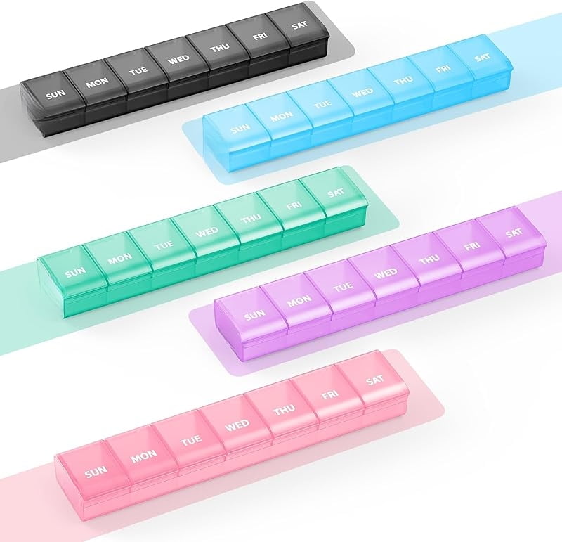 Weekly Pill Organizer with Effortless Opening Design, Arthritis ...