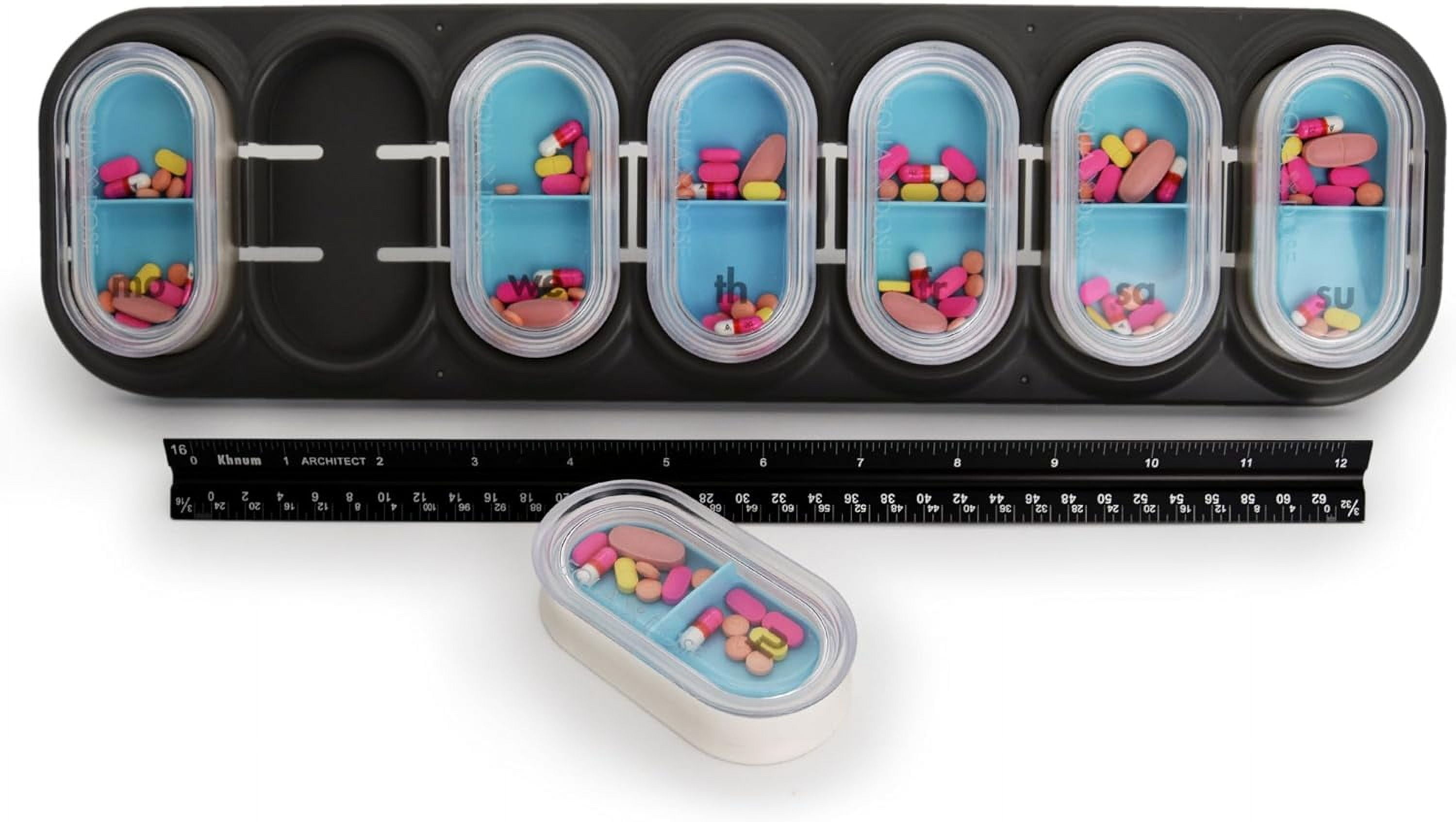 Weekly Pill Organizer, Extra Large 7-Day Vitamin Jumbo Case with ...