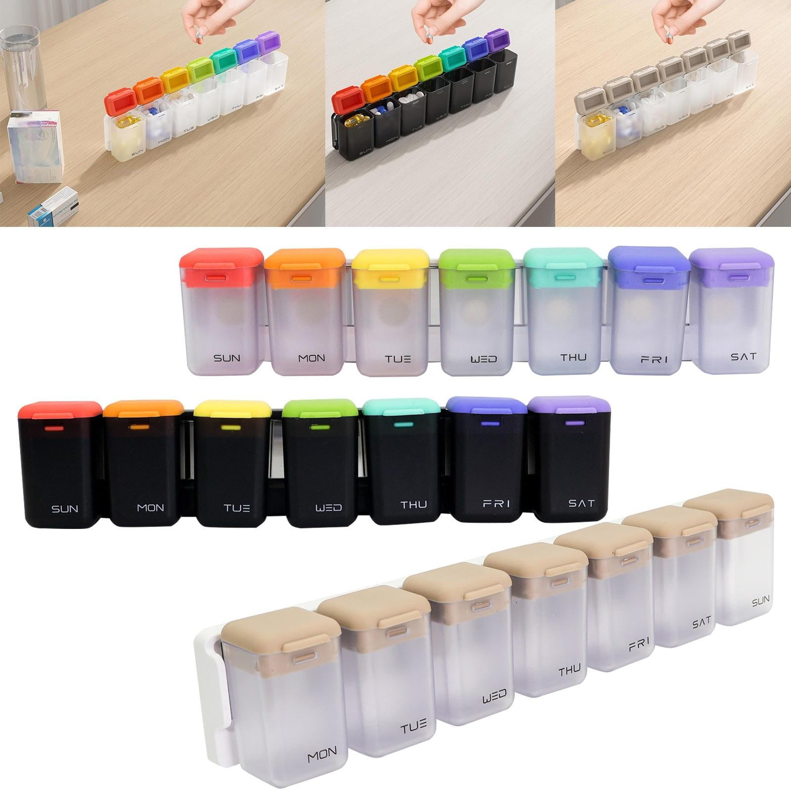 Weekly Pill Organizer Magnetic, Removable Pill Box 7 Day 1 Time A Day ...