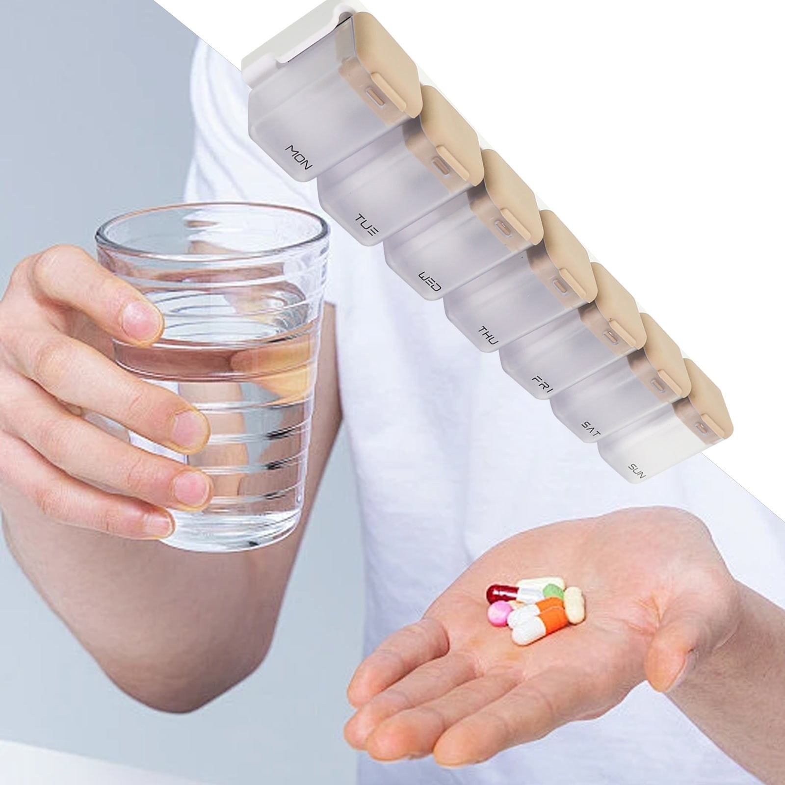 Weekly Pill Organizer Magnetic, Removable Pill Box 7 Day 1 Time a Day ...