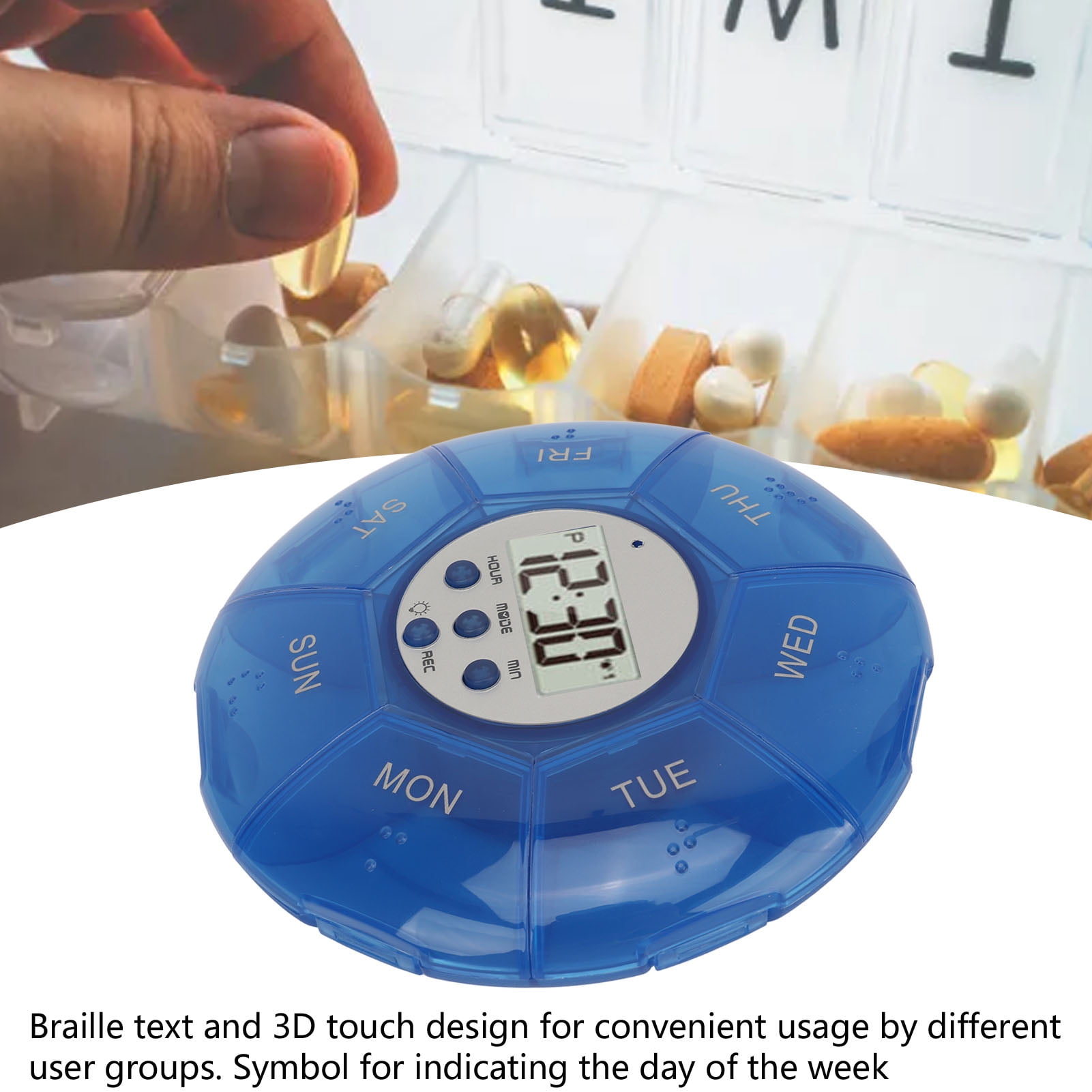 Weekly Pill Organizer With Reminders, 7 Compartments For Accurate ...