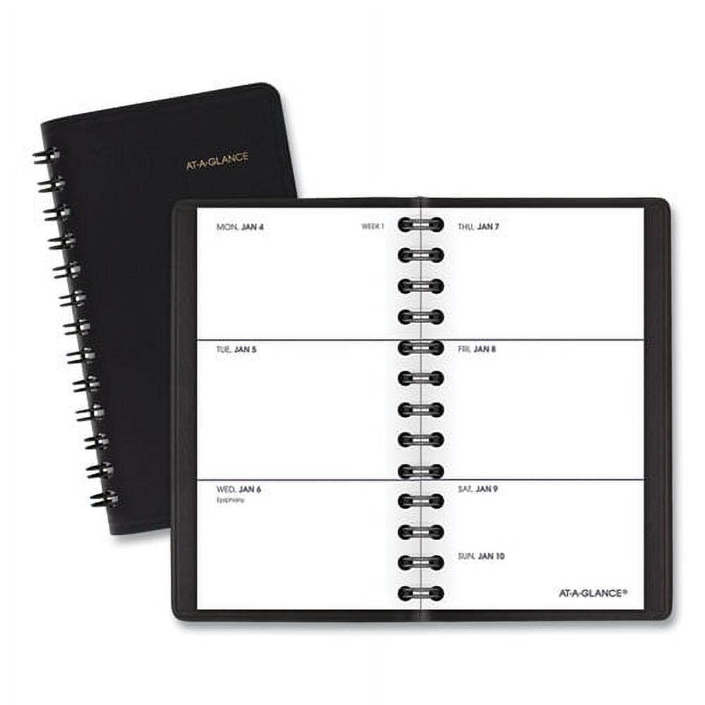 Weekly Planner, 4.5 x 2.5, Black Cover, 12-Month (Jan to Dec): 2024 ...
