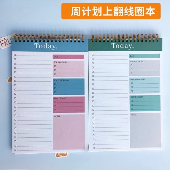 Weekly Planner B5 Flip Up Coil Notebook - Undated Schedule Book ...