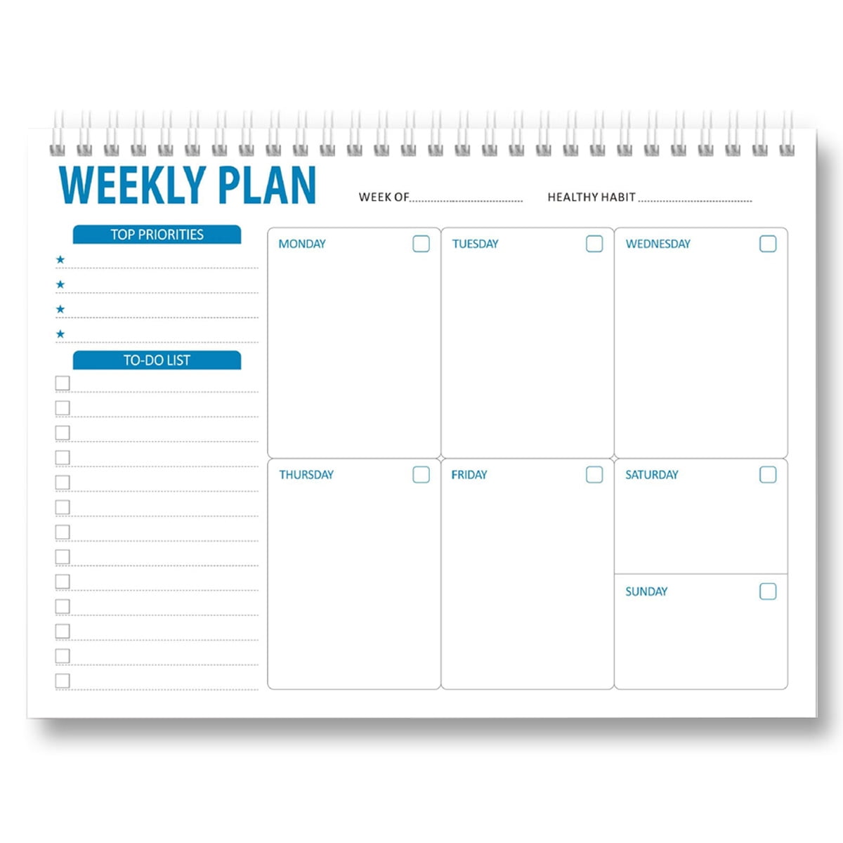 Weekly Planner Notepad - Planning Pad with Daily Schedule & Calendar ...