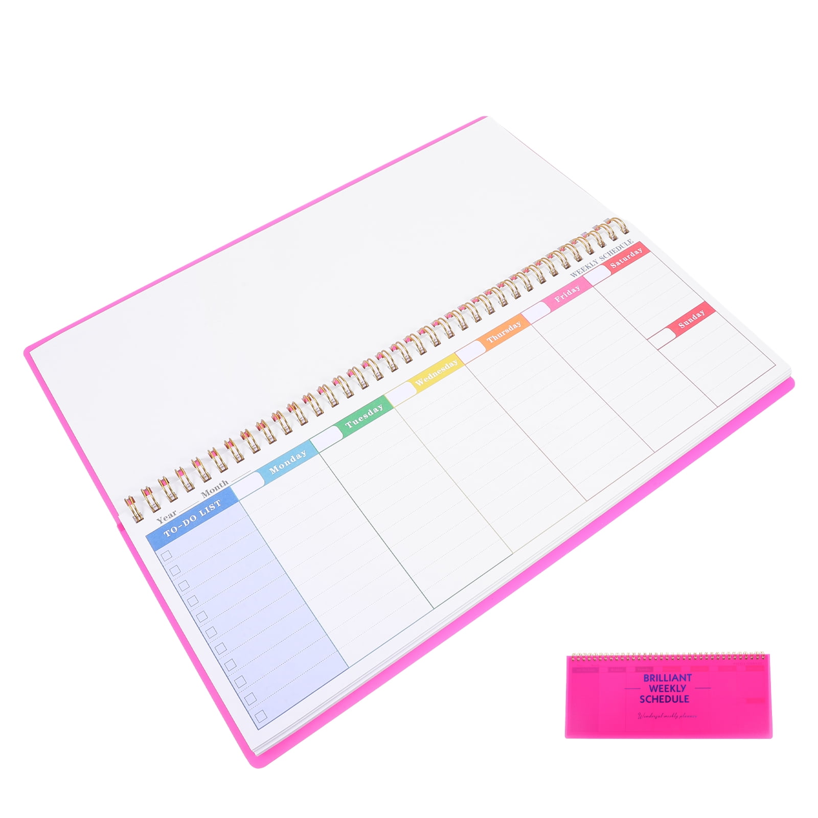 OFFIGAM Weekly Planner Notepad Pink Paper Horizontal Layout for ...