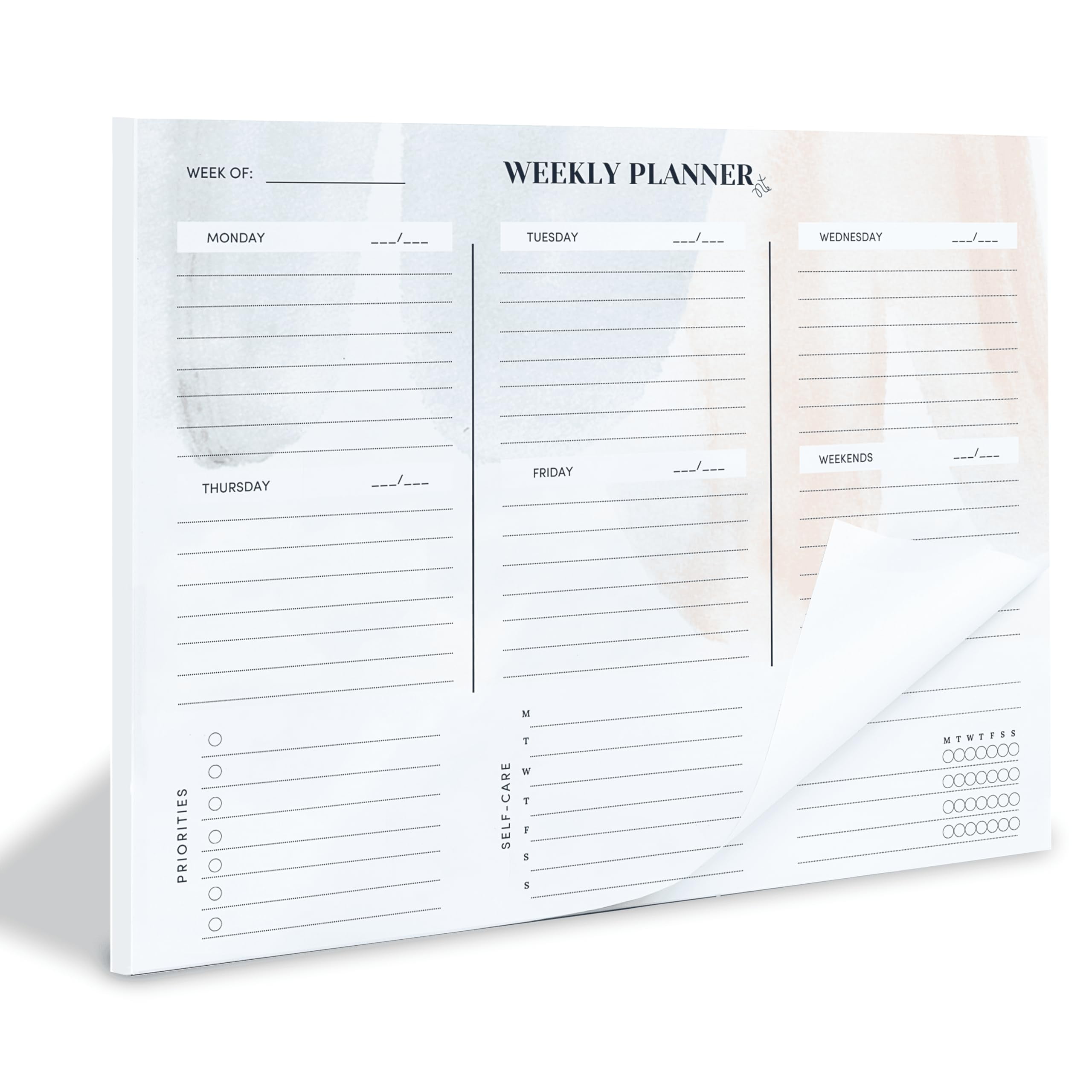 Weekly Planner Pad Tear Off - 52 Undated Weekly Planner, 8.5" x11 ...