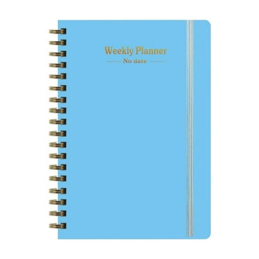 Undated Weekly Planner Notebook, Daily Organizer, Goals, Shopping, To ...