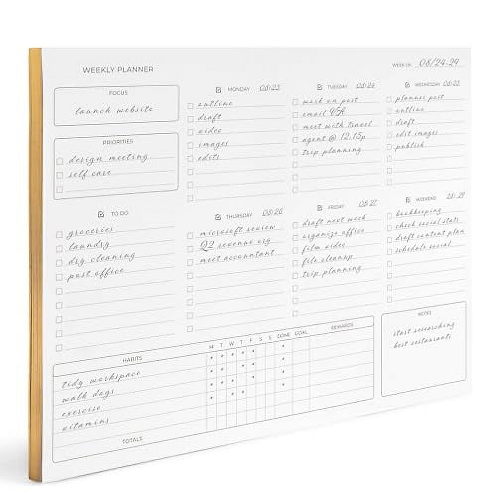 Weekly Planner pad - Weekly Calendar Notepad with 50 Tear-Off Sheets ... Weekly Planner pad - Weekly Calendar Notepad with 50 Tear-Off Sheets ...